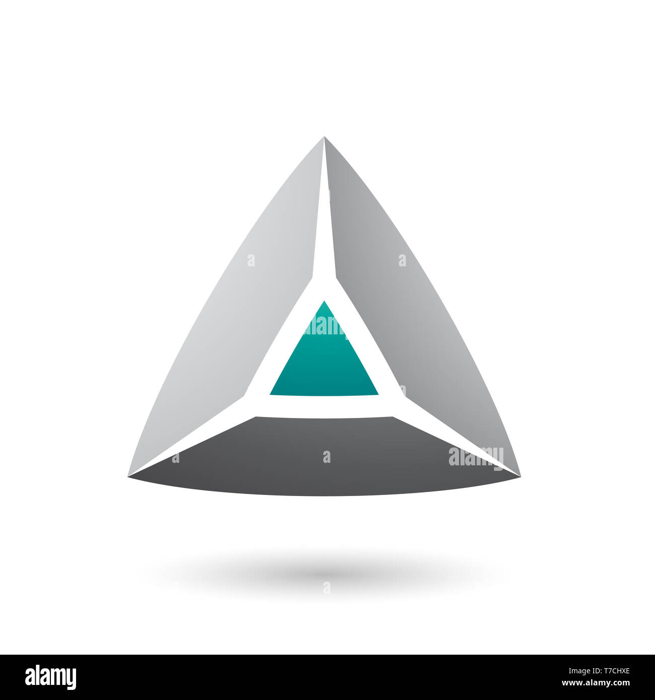 Vector Illustration of Grey and Green 3d Pyramidical Shape isolated on ...