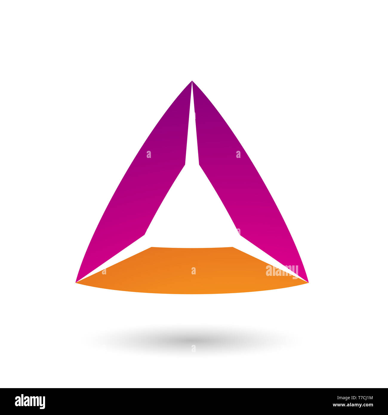 Vector Illustration of Magenta and Orange Triangle with Bowed Edges ...
