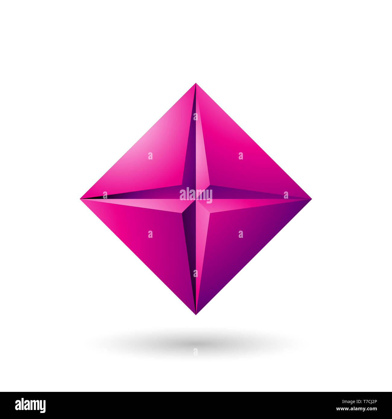 Vector Illustration of Magenta Diamond Icon with a Star Shape isolated ...