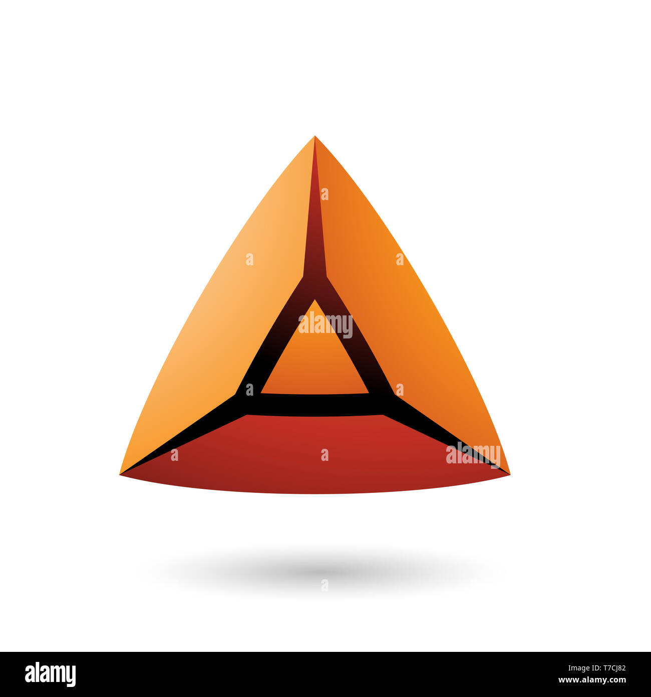 Vector Illustration of Orange and Bold 3d Pyramid isolated on a white ...