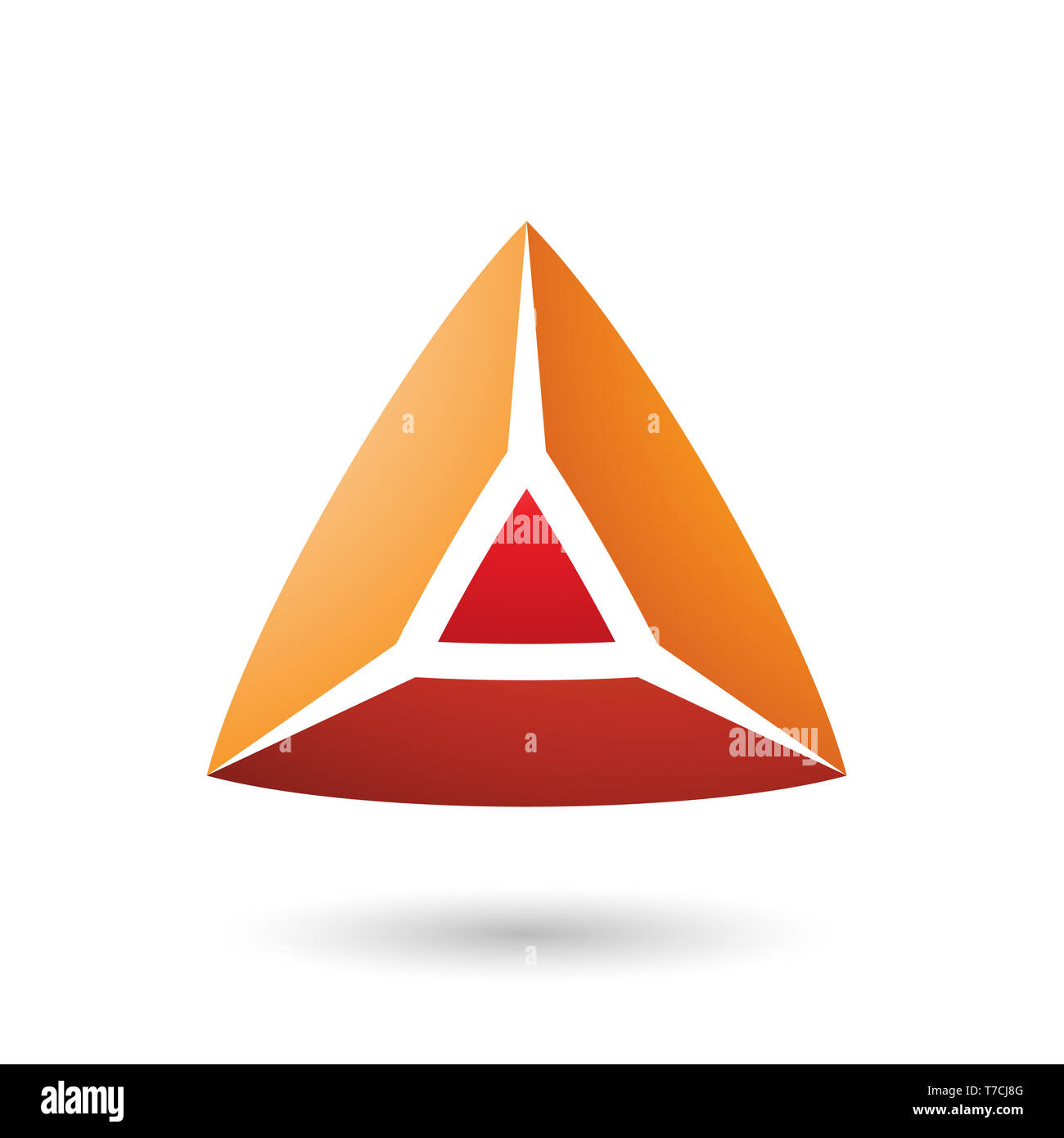 Vector Illustration of Orange and Red 3d Pyramidical Shape isolated on ...