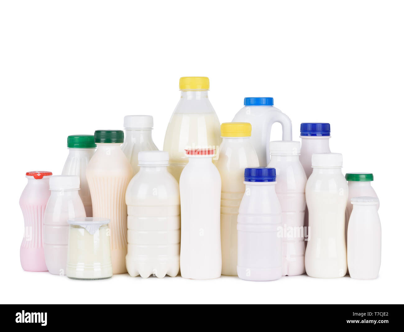 Dairy products grocery assortment isolated on white background Stock ...