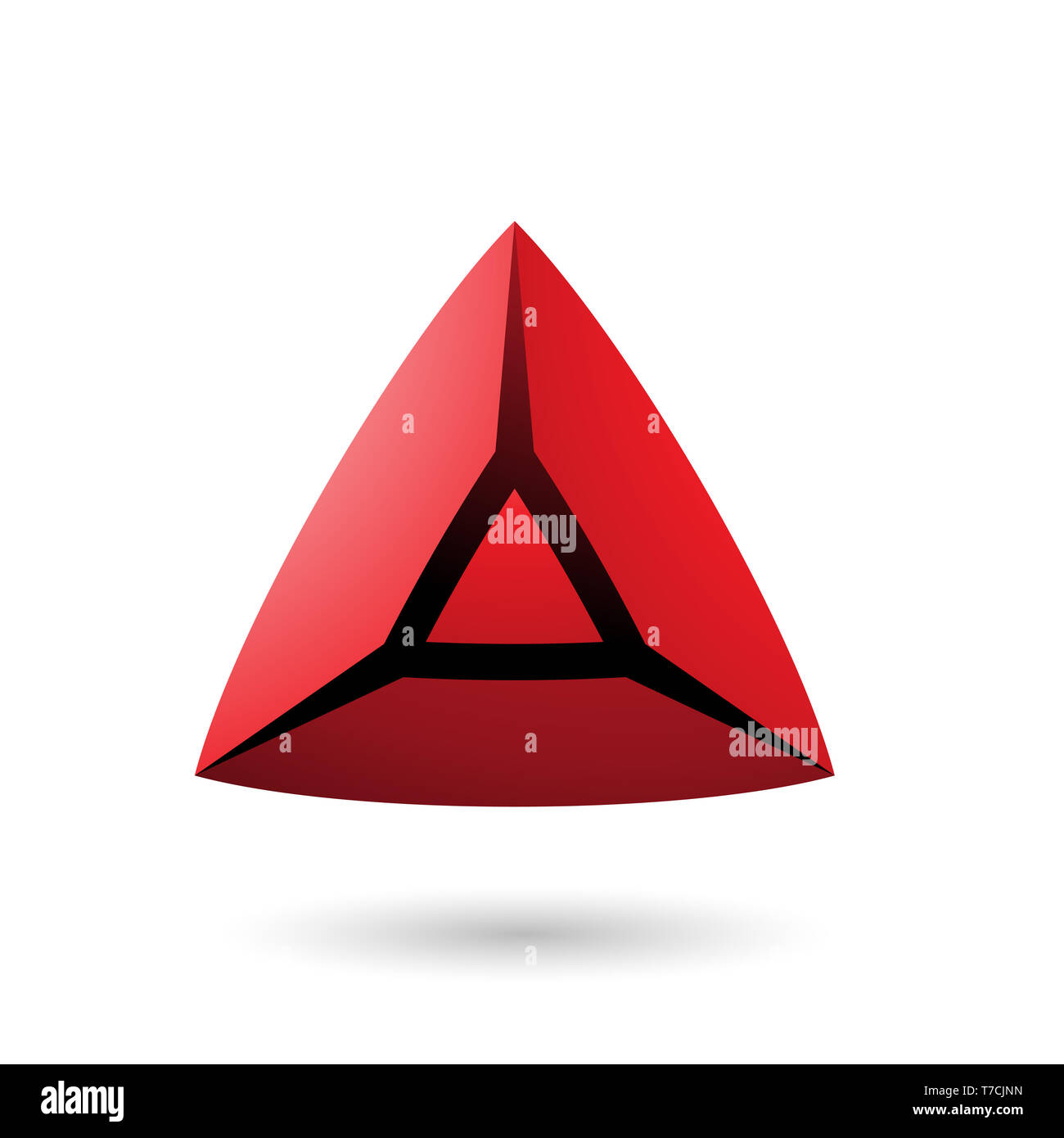 Vector Illustration of Red and Bold 3d Pyramid isolated on a white ...