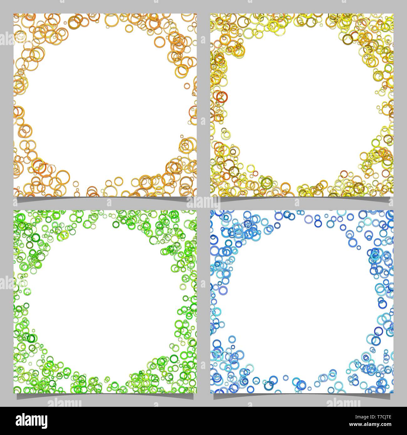 Colored round border background design set with circles Stock Vector ...