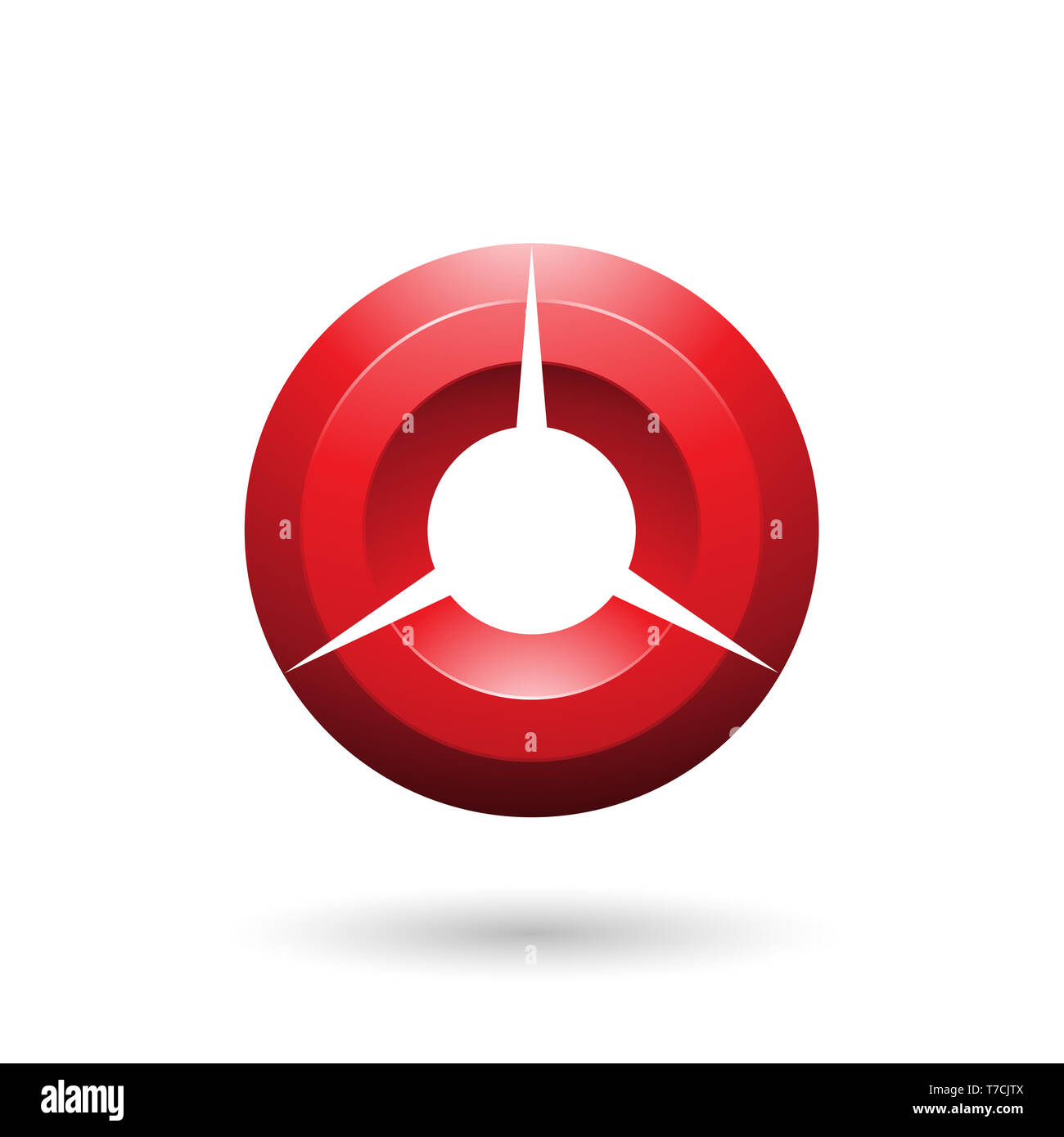Vector Illustration of Red Glossy Shaded Circle isolated on a white ...