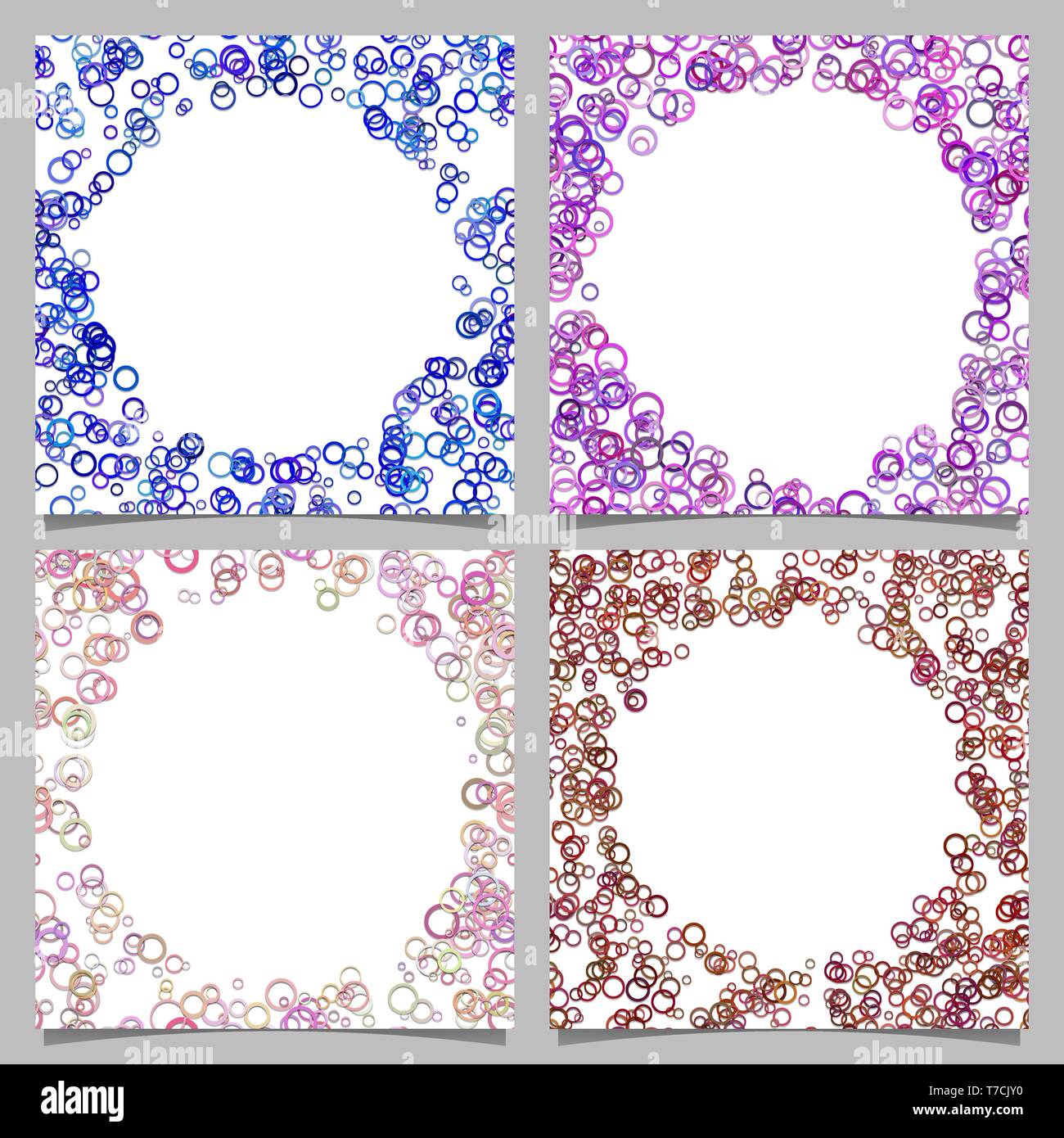 Colored round border background design set with circles Stock Vector ...