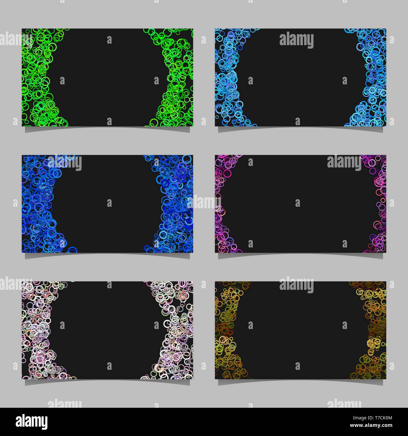 Random circle background business card template design set Stock Vector ...