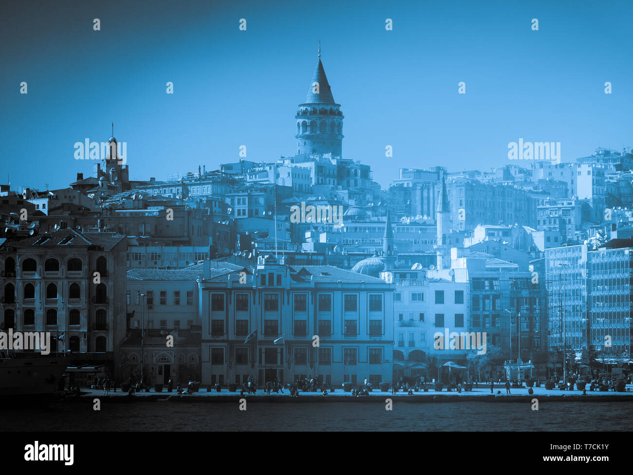 Istanbul cityscape in Turkey with Galata Tower, 14th-century city ...