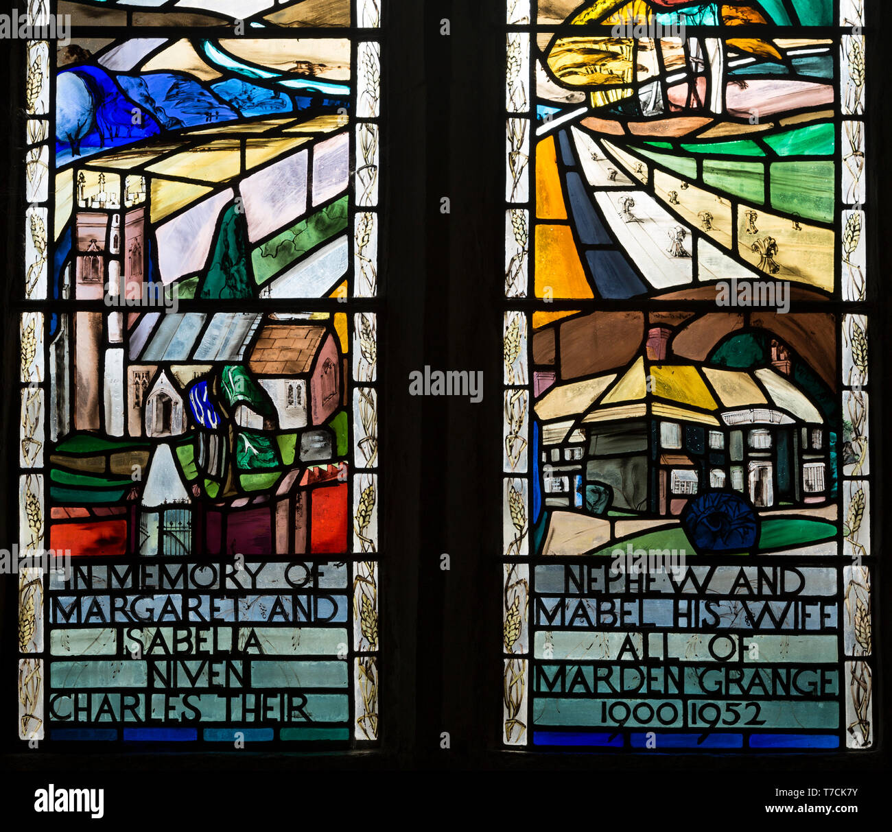Stained glass window in church of Saints Peter and Paul, Marden ...