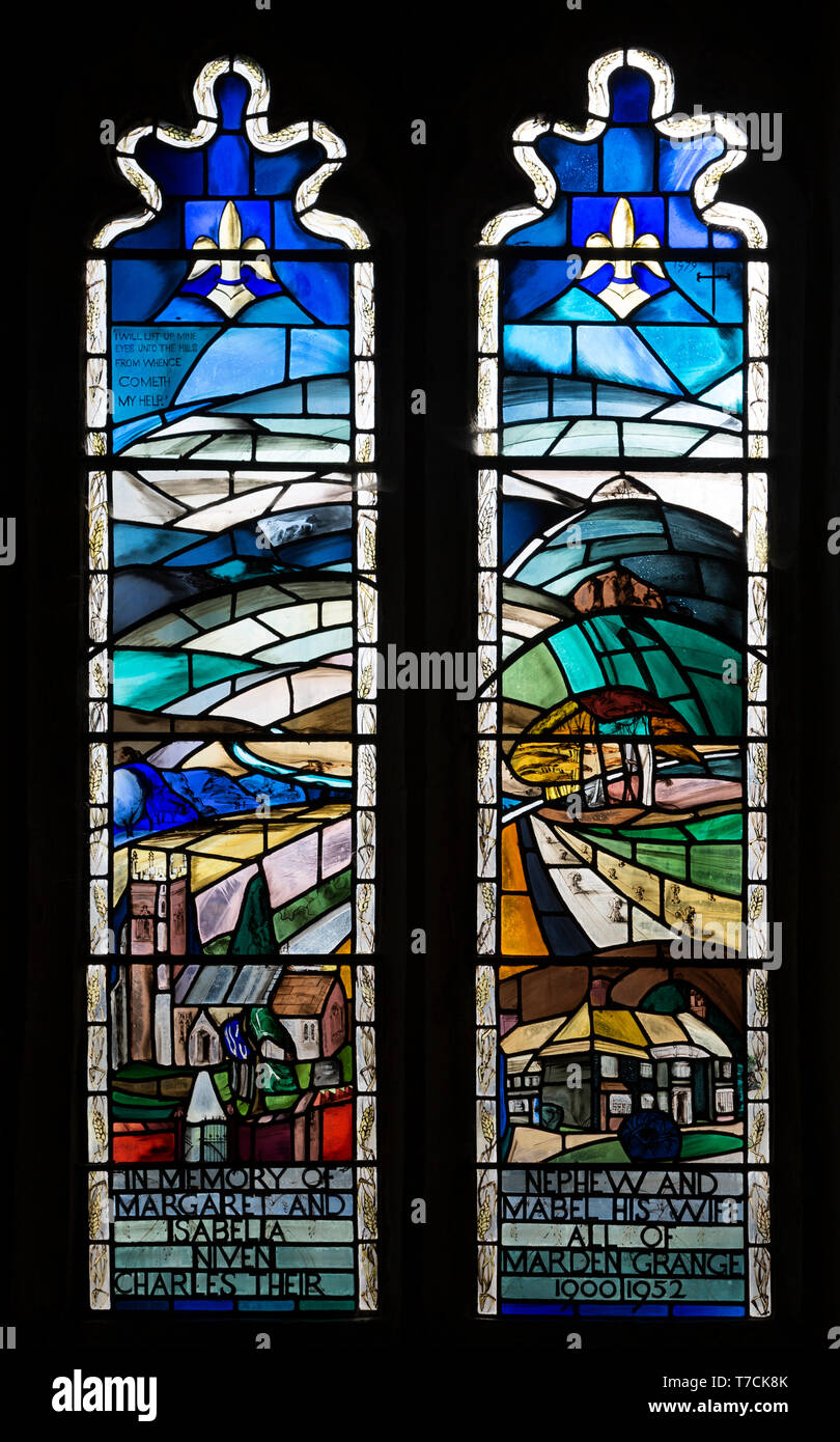 Stained glass window in church of Saints Peter and Paul, Marden ...