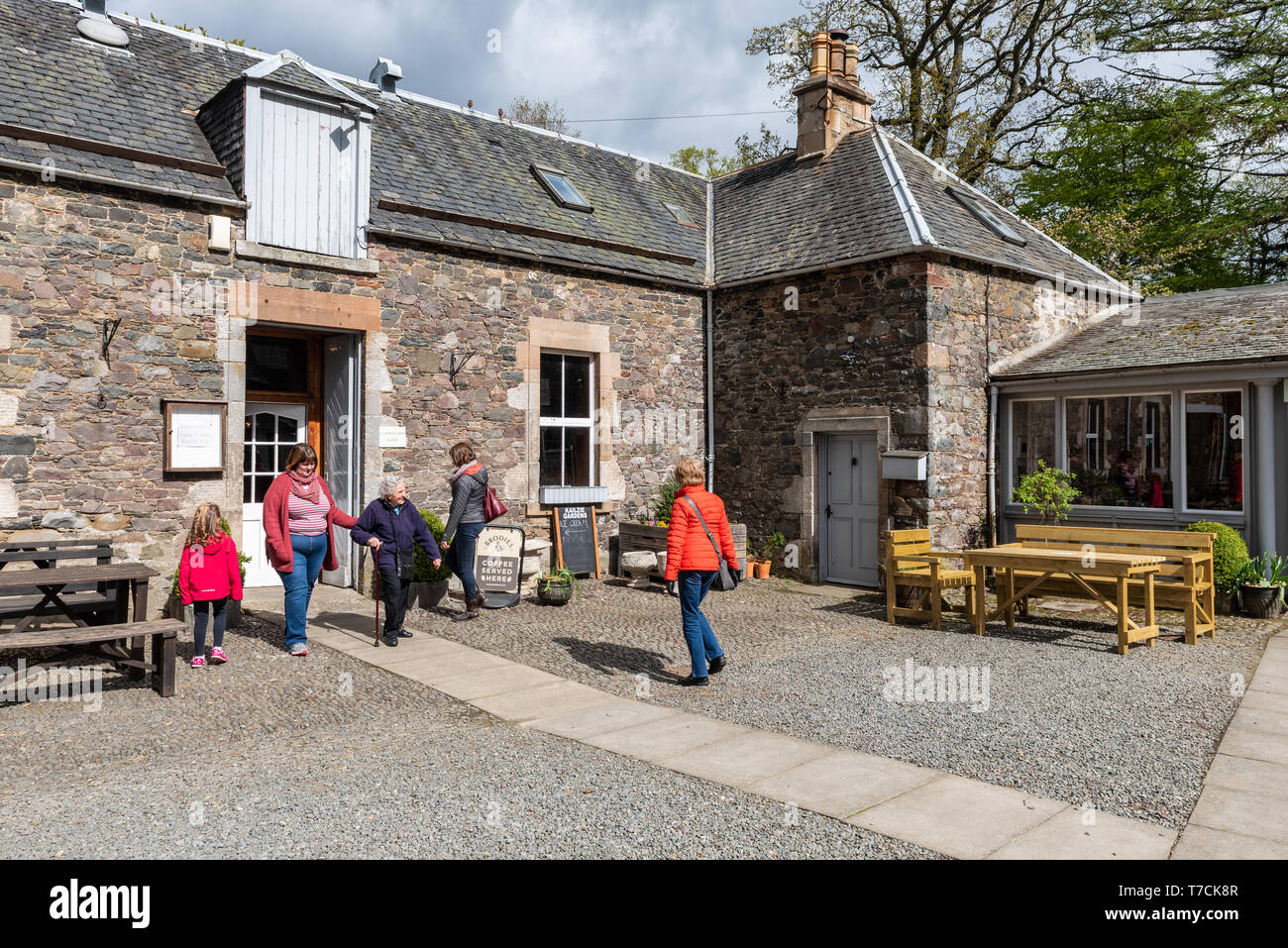 The Courtyard Cafe at Kailzie Gardens Peebles in The Scottish Borders ...