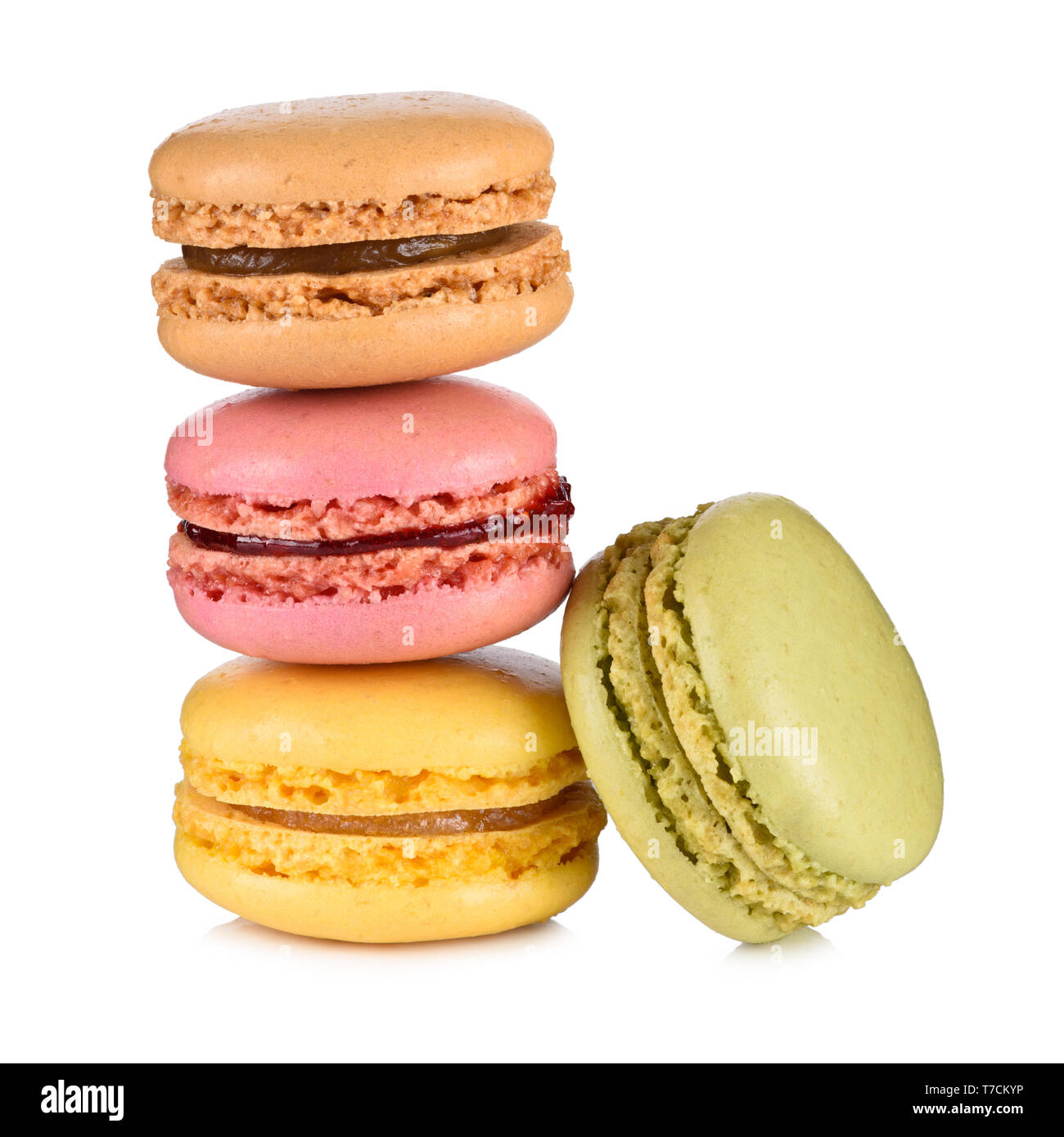 Macarons isolated on white background Stock Photo - Alamy