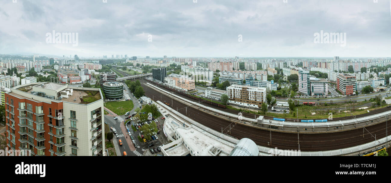 Panorama View on Petrzalka Railway Station in Bratislava, Slovakia with ...