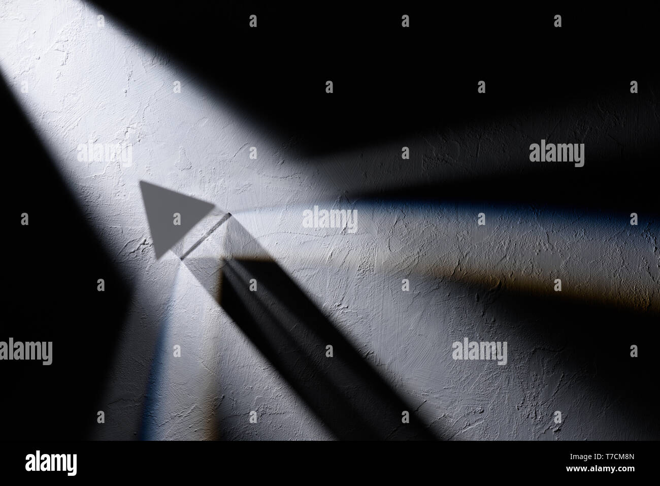 Optical prism refracting light top view Stock Photo - Alamy