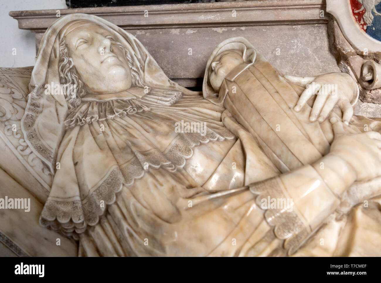 Memorial monument by Nicholas Stone, Elizabeth Coke and infant daughter ...
