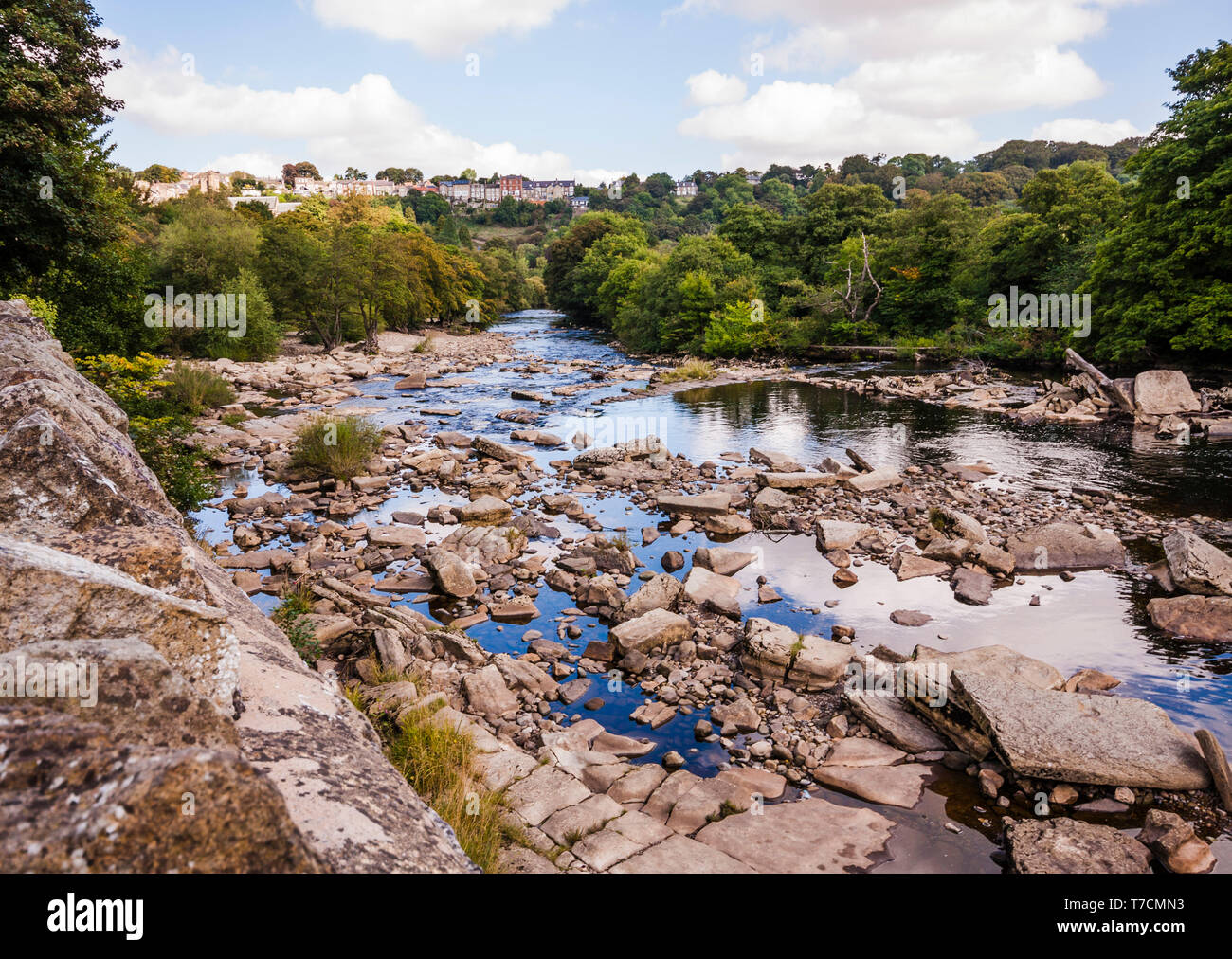 A scenic view of the River Swale at Richmond,North Yorkshire Stock ...