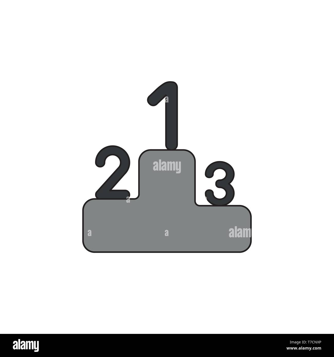 Vector icon concept of one, two and three numbers on grey winners ...