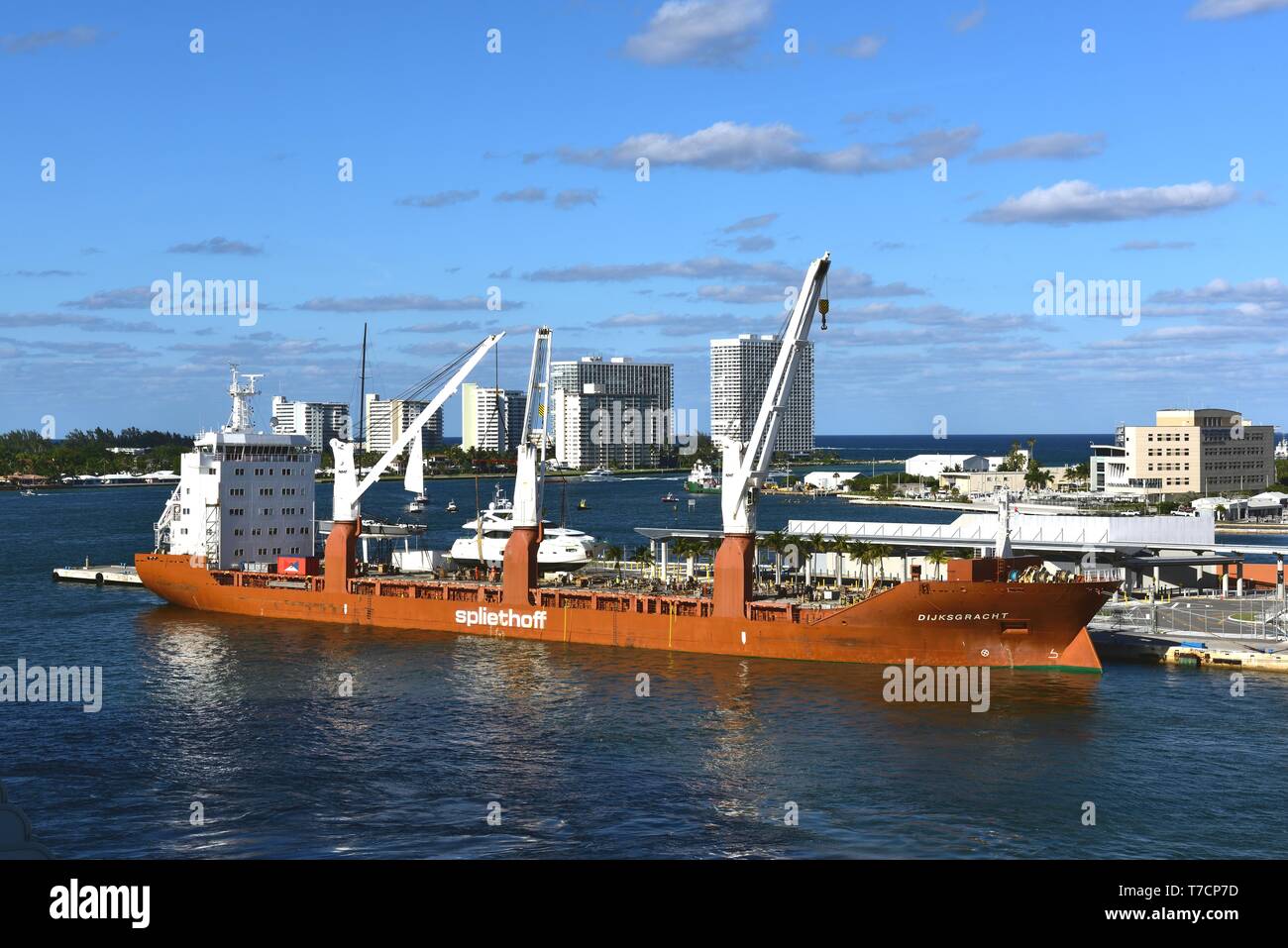 Port of Fort Lauderdale, Florida, USA - 16th April 2019: Spliethoff ...