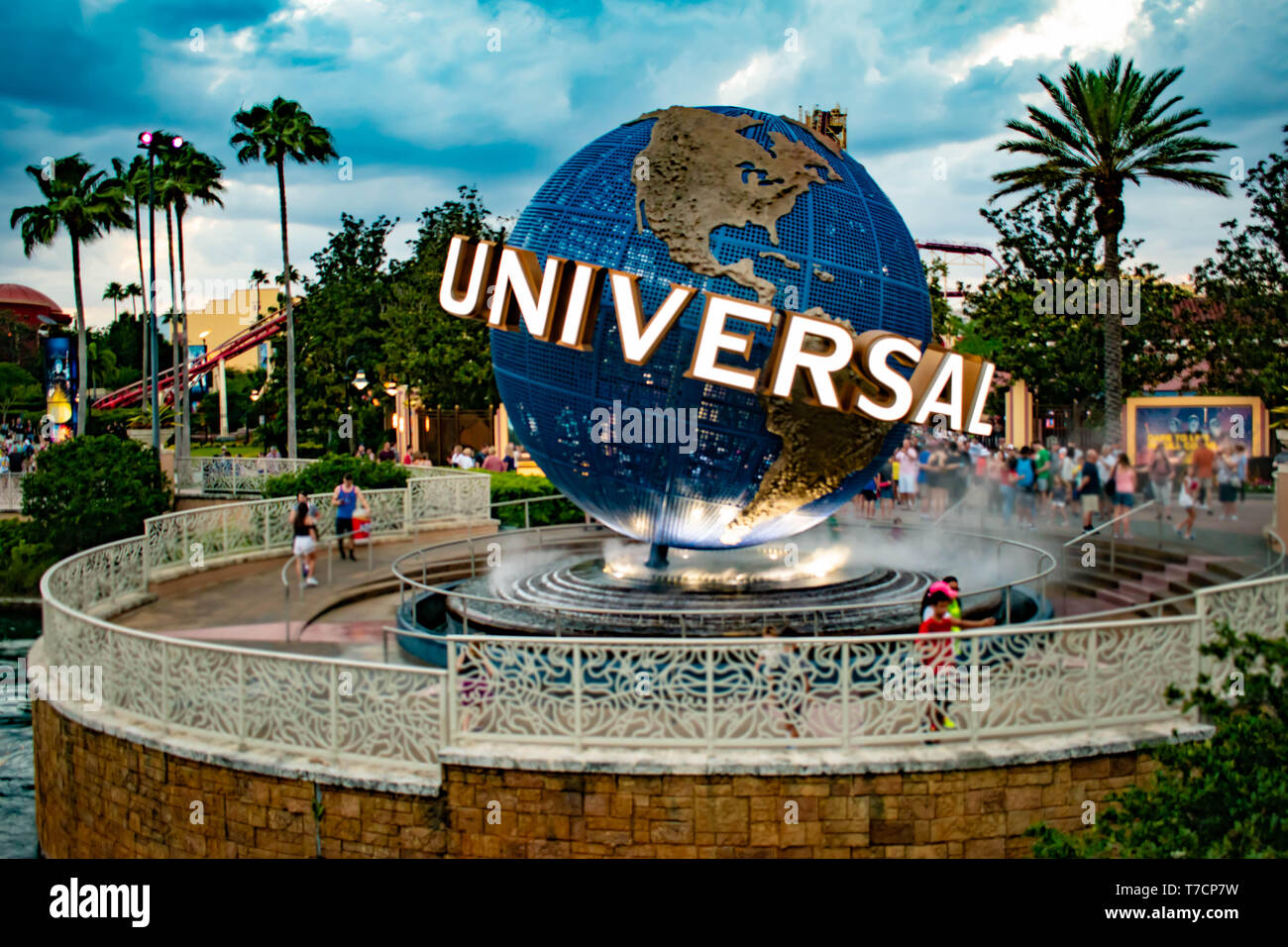 Orlando, Florida. April 18, 2019. Universal Studios sphere at Citywalk ...