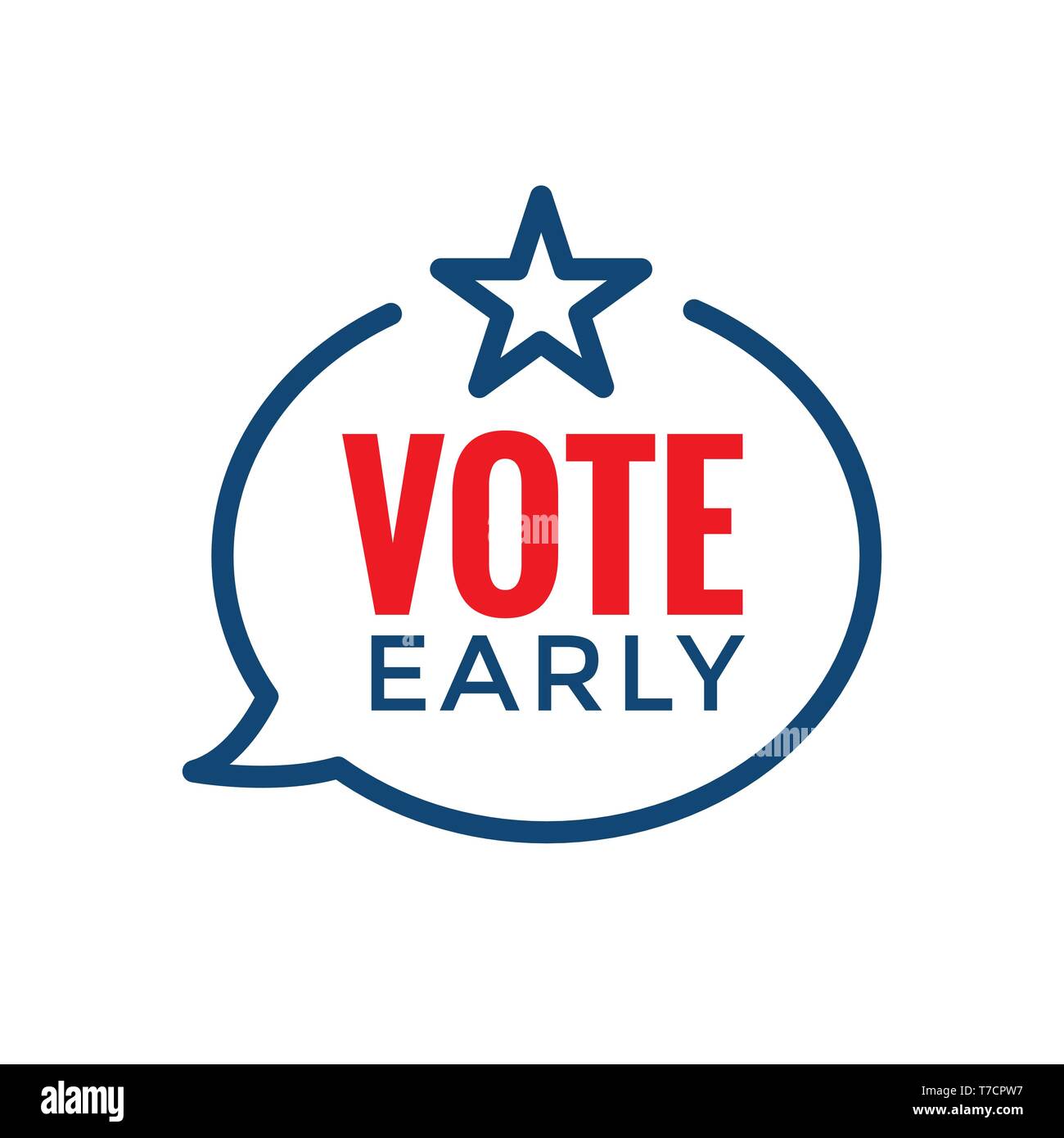 Early Voting Icon with Vote, Icon, & Patriotic Symbolism and Colors ...
