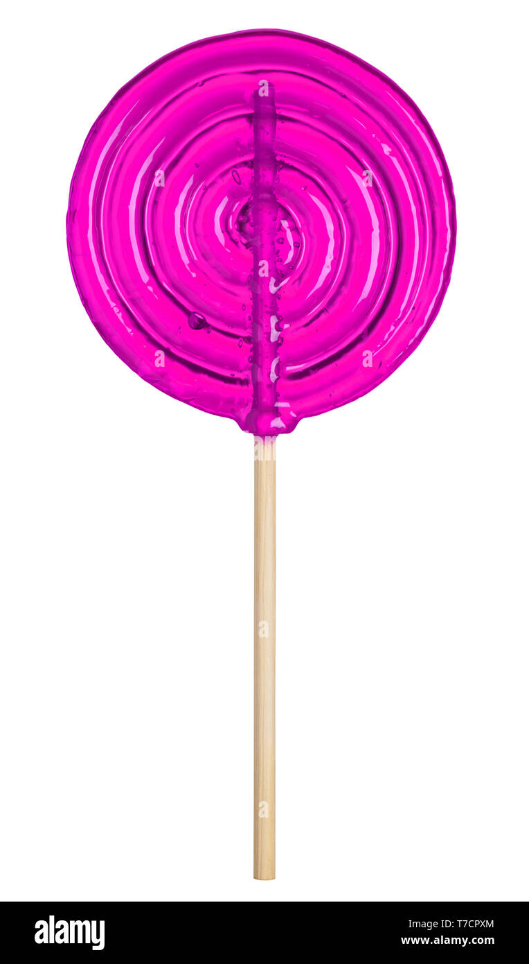 Cool lollipop candy big violet pink transparent isolated on white ...