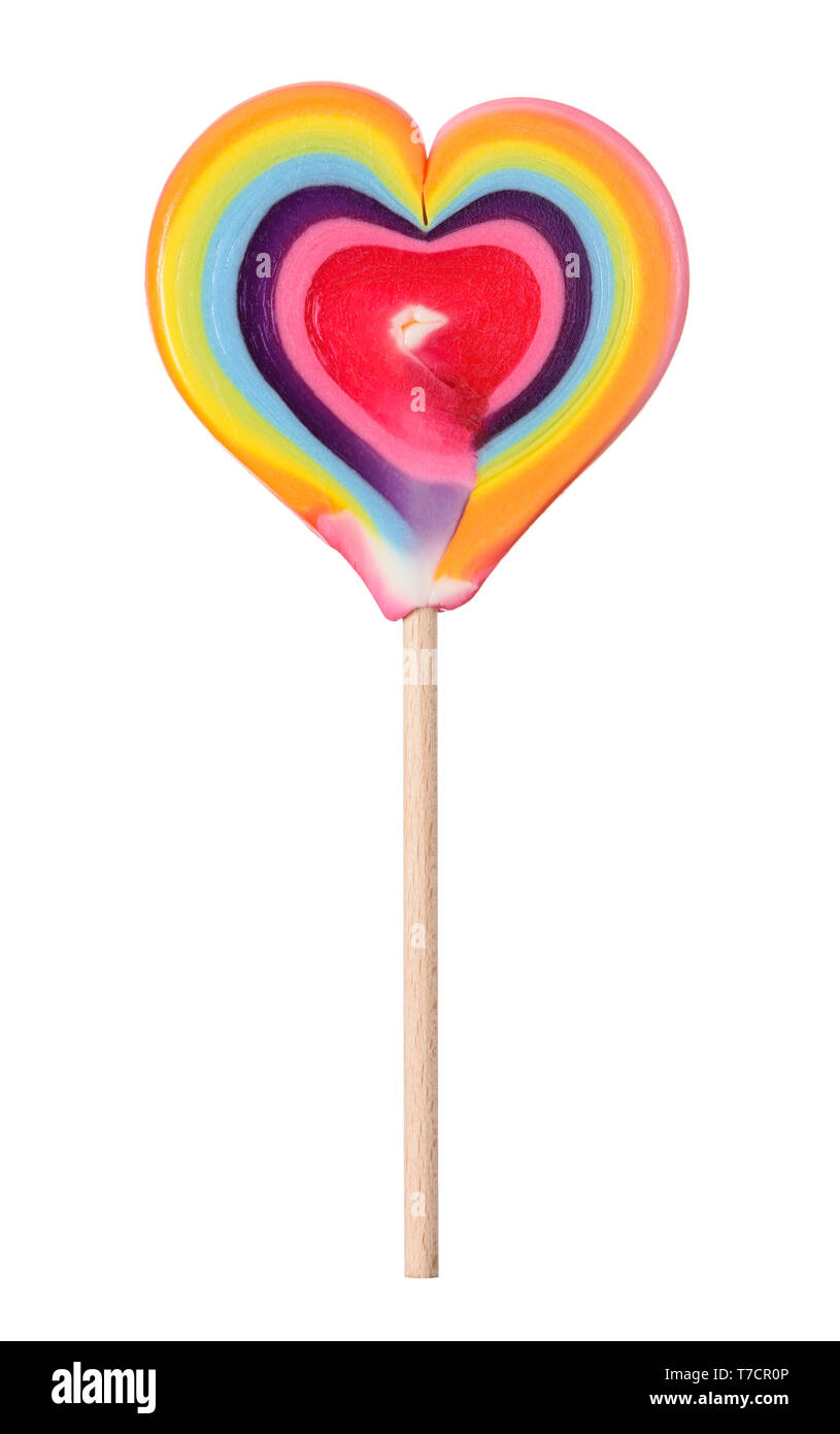 Heart lollipop isolated on white background Stock Photo - Alamy