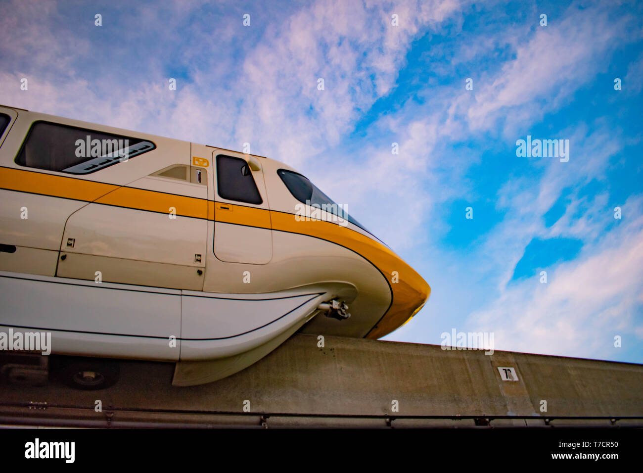 Orlando, Florida. April 23, 2019. Top view of Disney Monorail System on ...