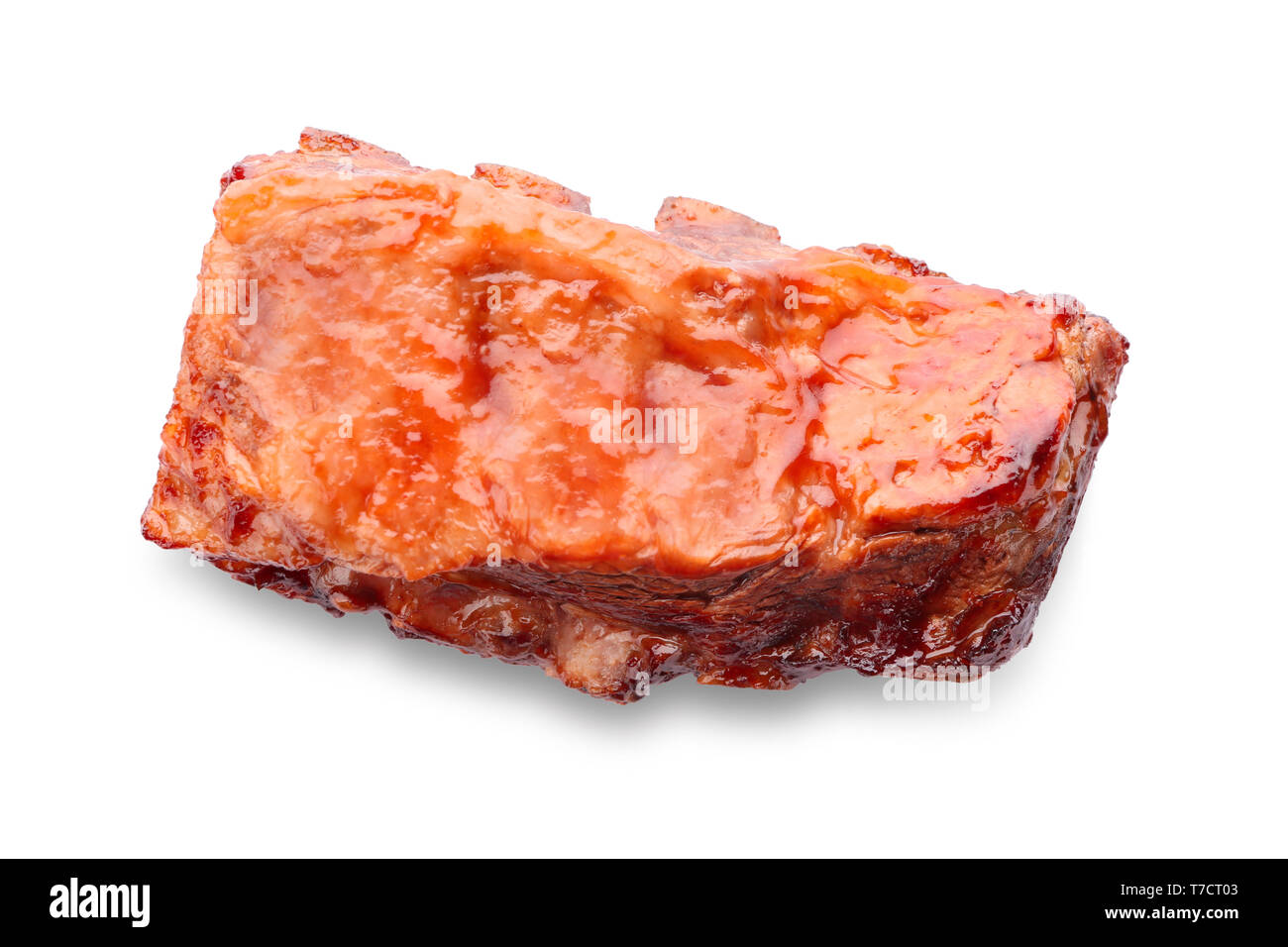 Delicious grilled ribs on white background Stock Photo - Alamy