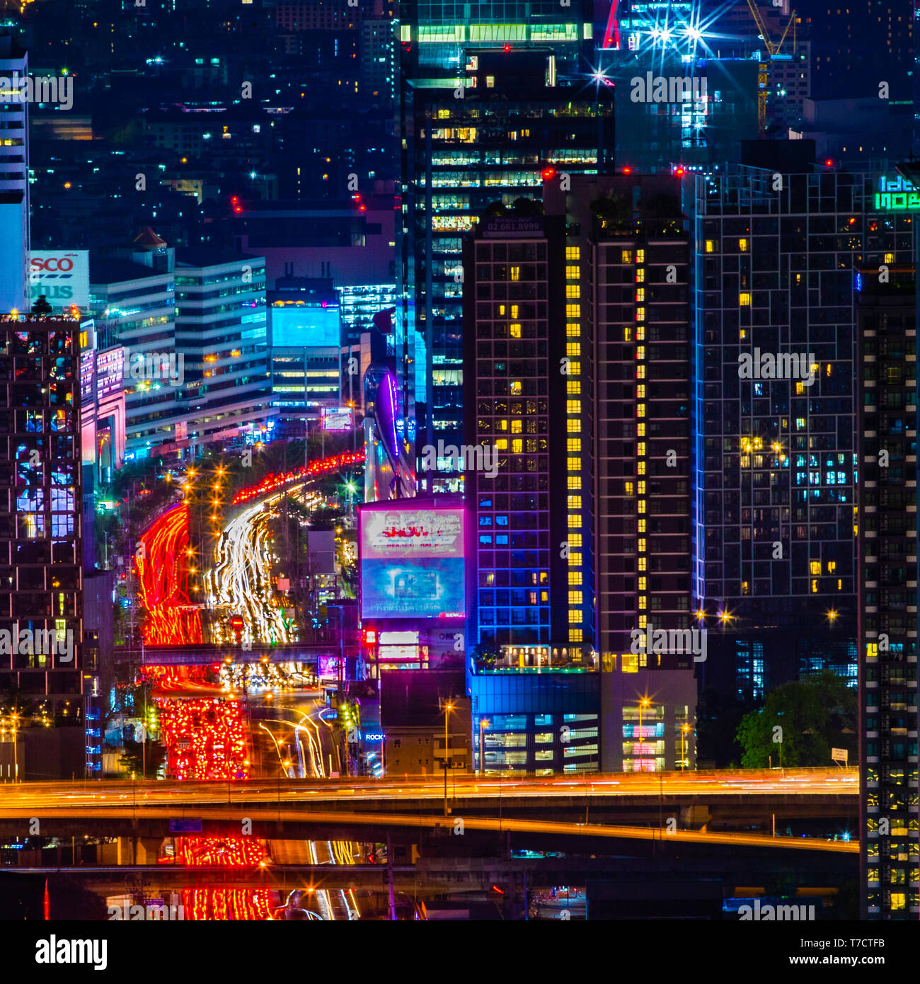 Bangkok Thailand City at Night Stock Photo - Alamy