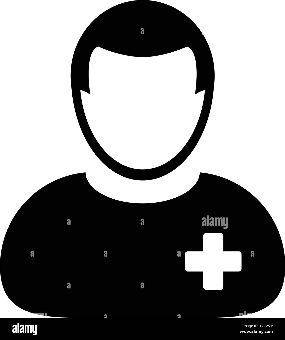 Patient icon vector of male person profile avatar symbol for medical ...