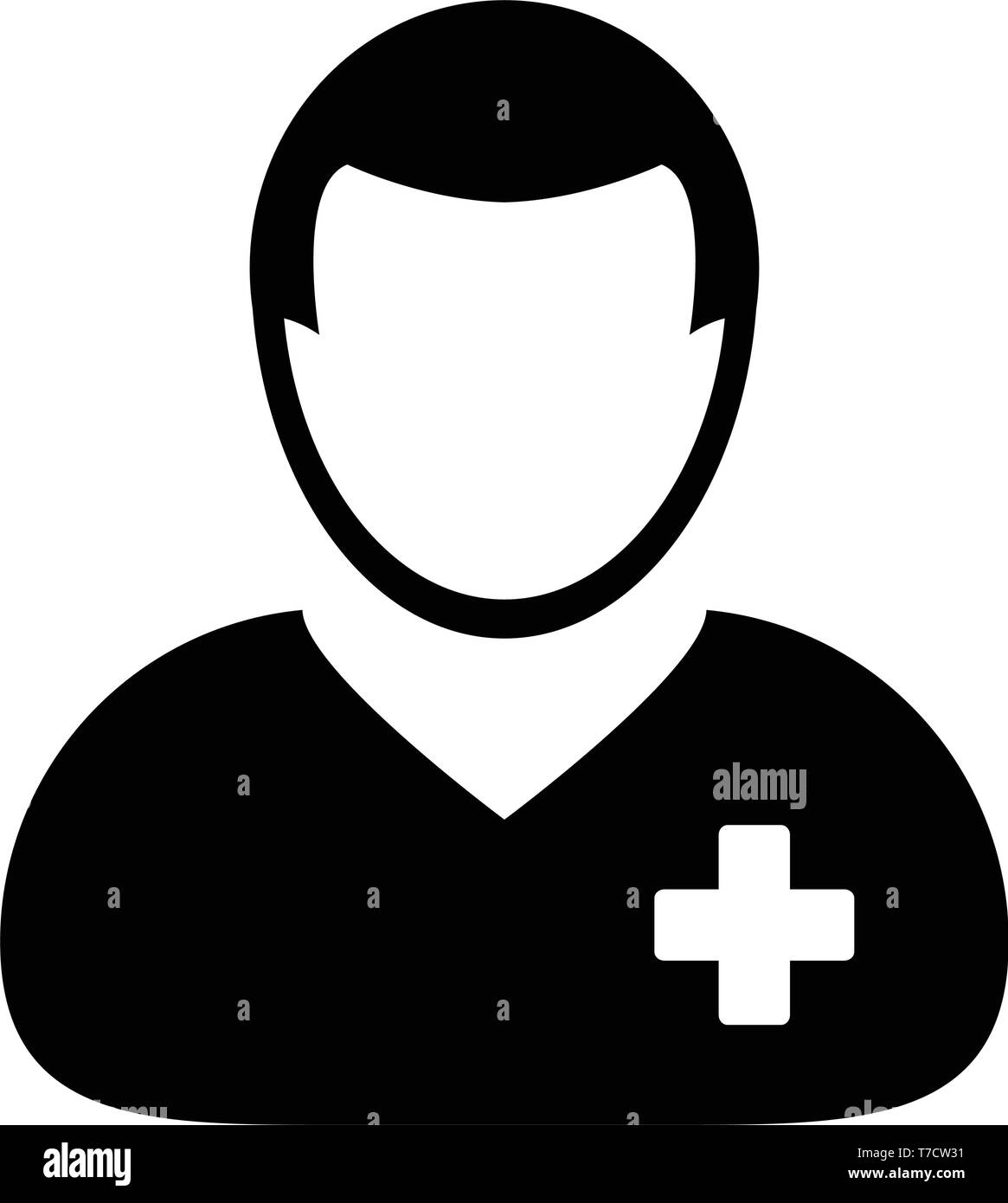 Patient icon vector of male person profile avatar symbol for medical ...