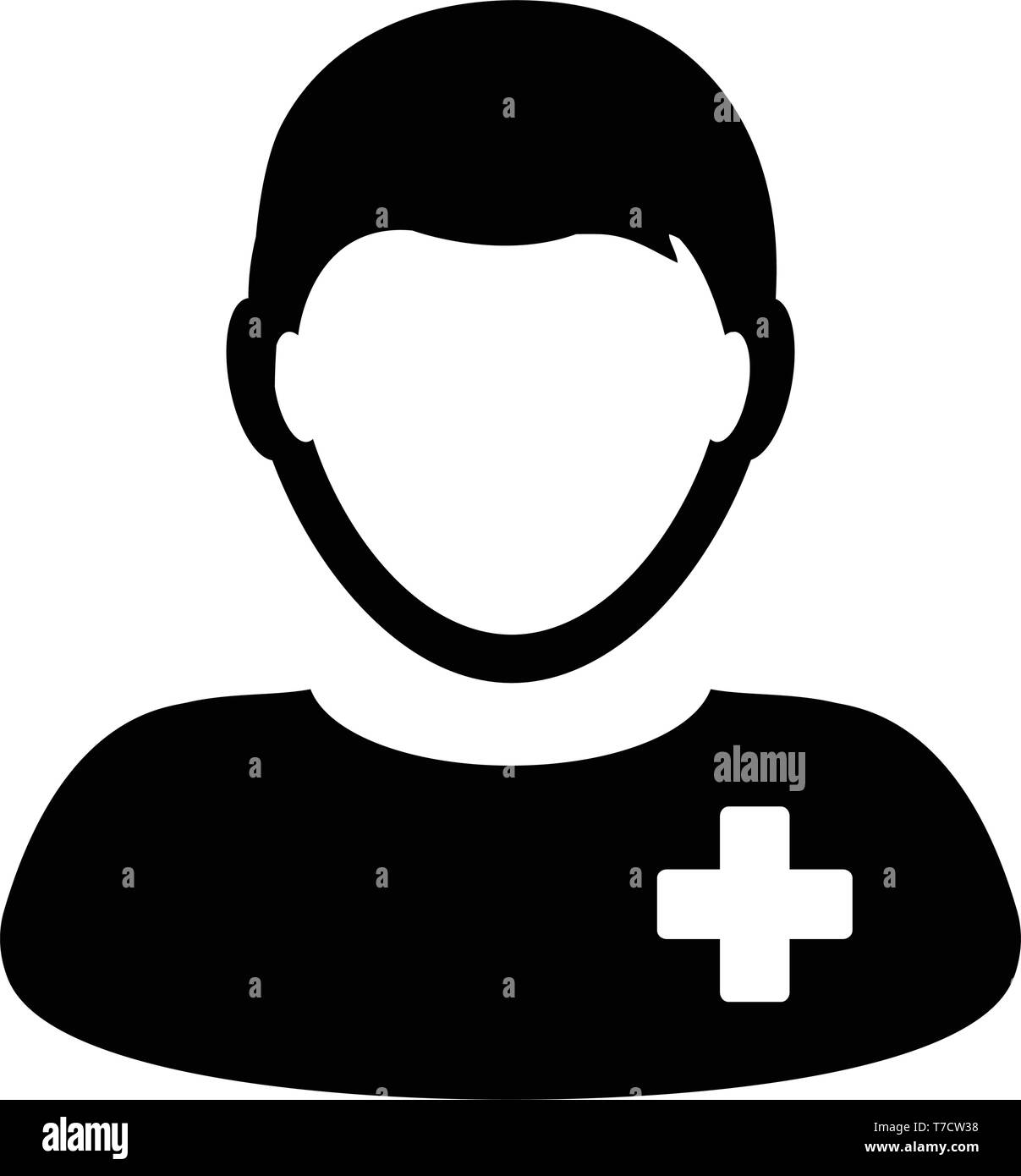 Patient health care icon vector of male person profile avatar symbol ...