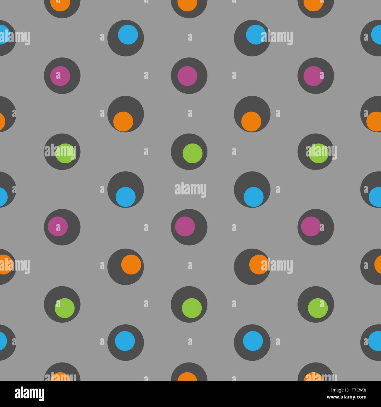 Color polka dot abstract seamless pattern on a grey background. Vector ...