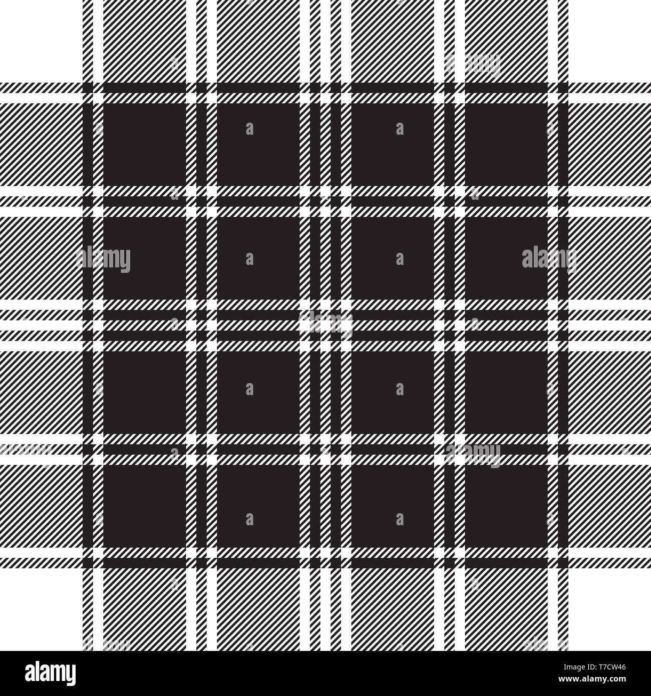 Black white classic check plaid seamless pattern. Vector illustration ...
