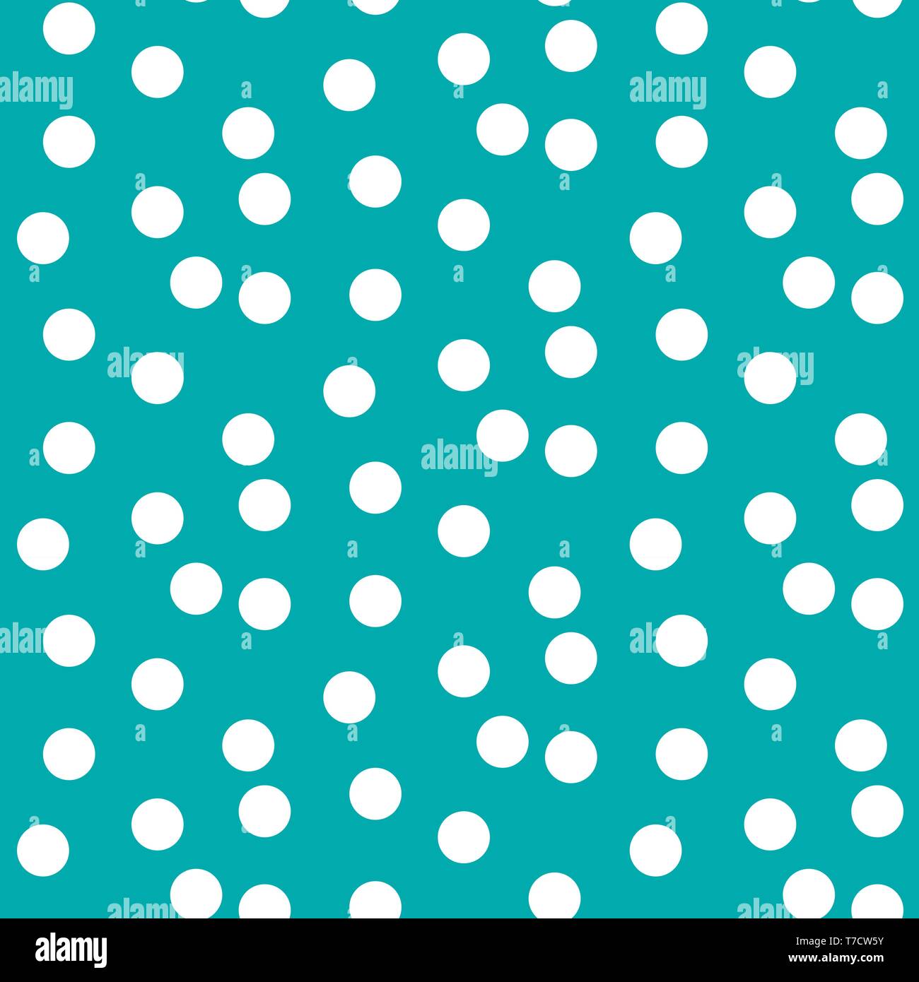 Turquoise background random scattered circle dots seamless pattern ...