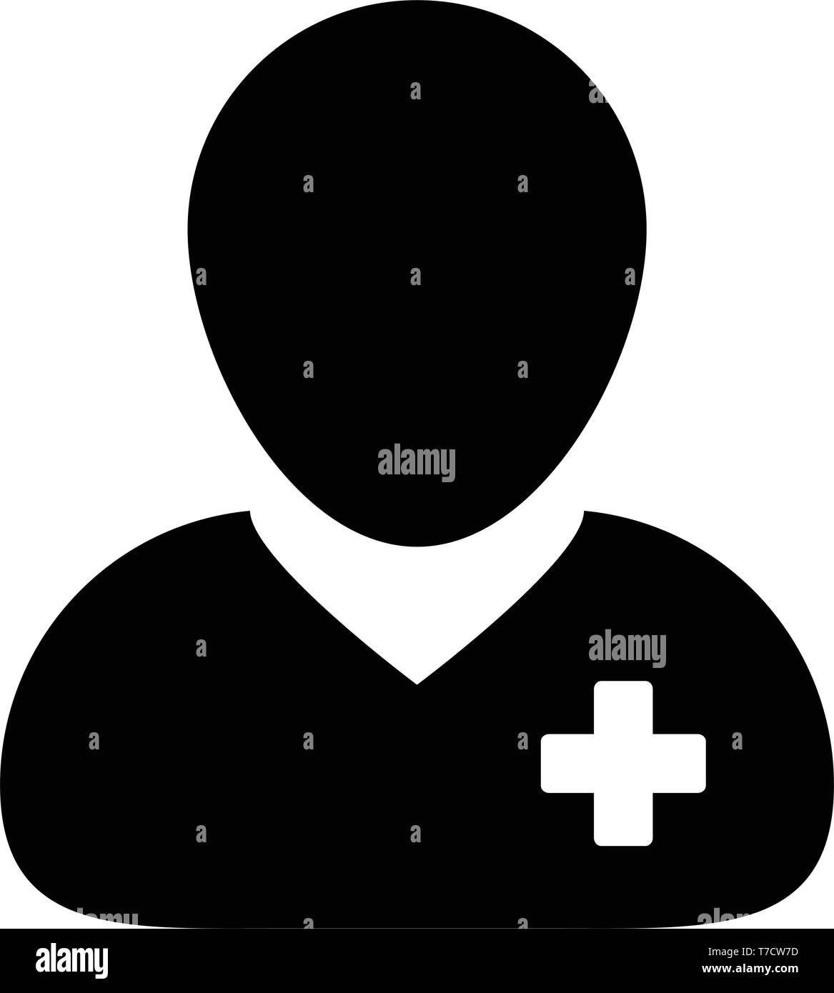 Hospital icon vector of male person profile avatar symbol for patient ...