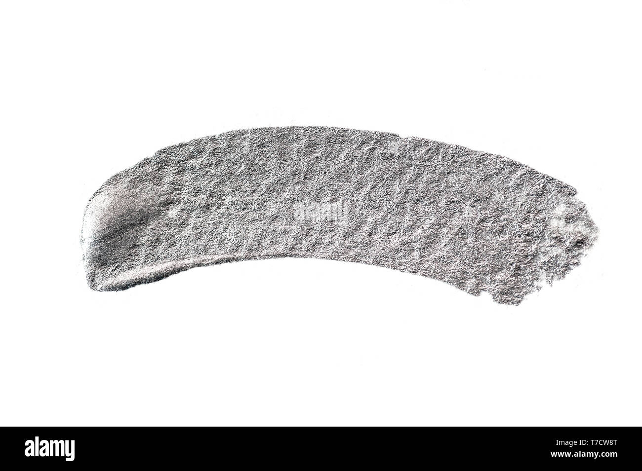 Abstract Silver smears brush acrylic in grunge style on white ...