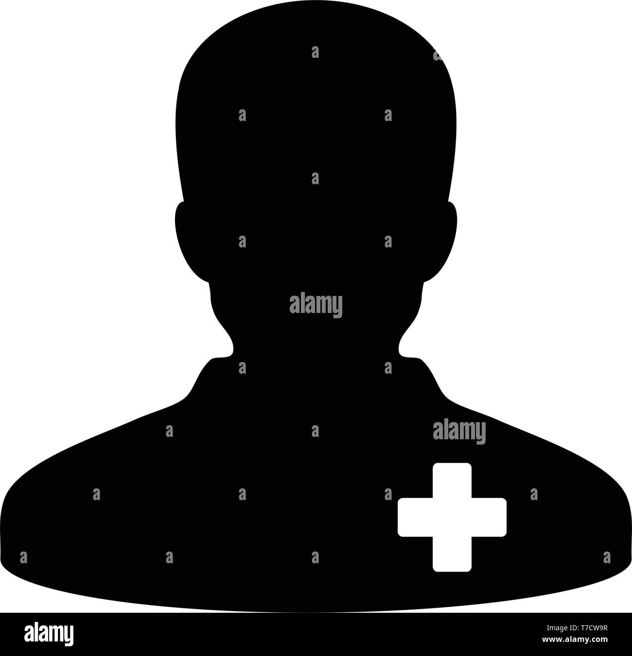 Client icon vector of male person profile avatar symbol for patient ...