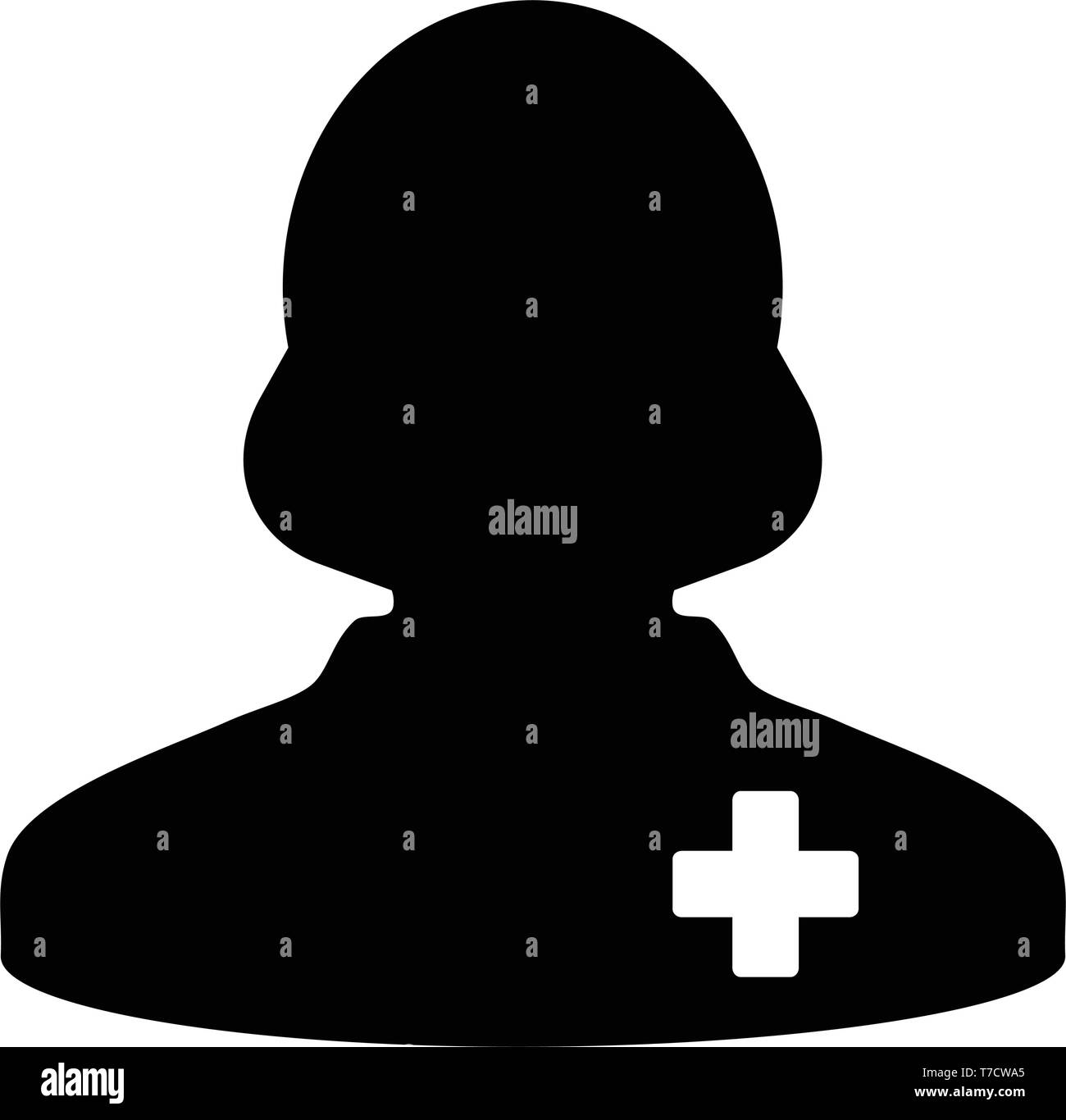 Health icon vector of female person profile avatar symbol for patient ...