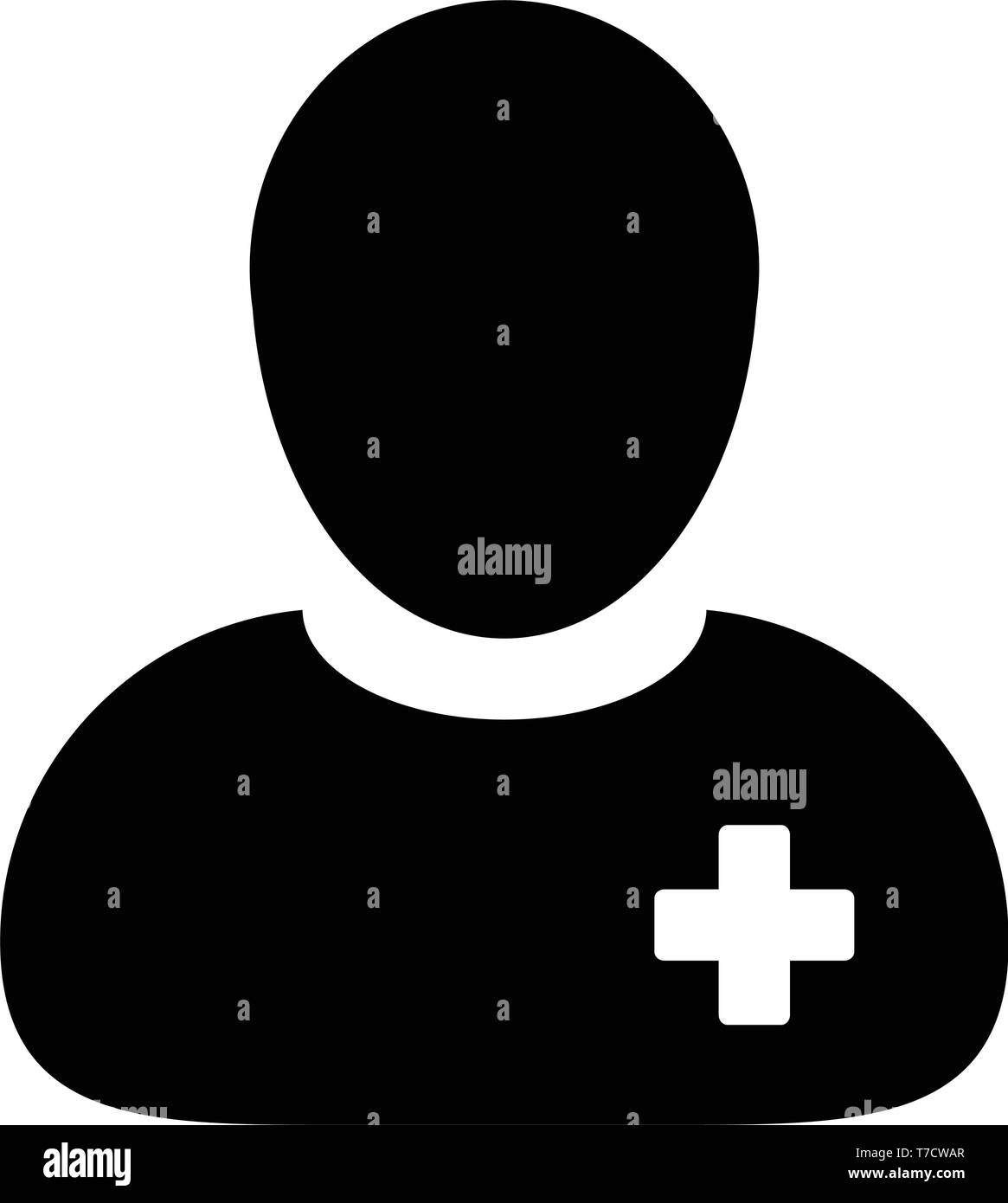 Doctor icon vector of male person profile avatar symbol for patient ...