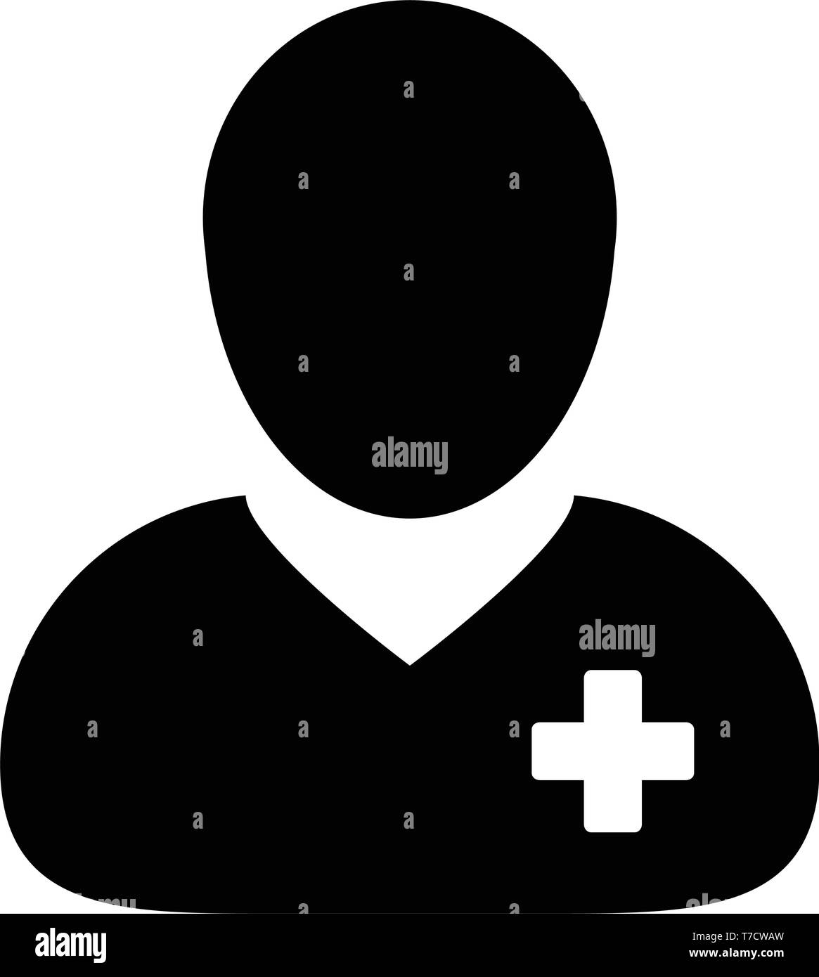 Doctor icon vector of male person profile avatar symbol for patient ...