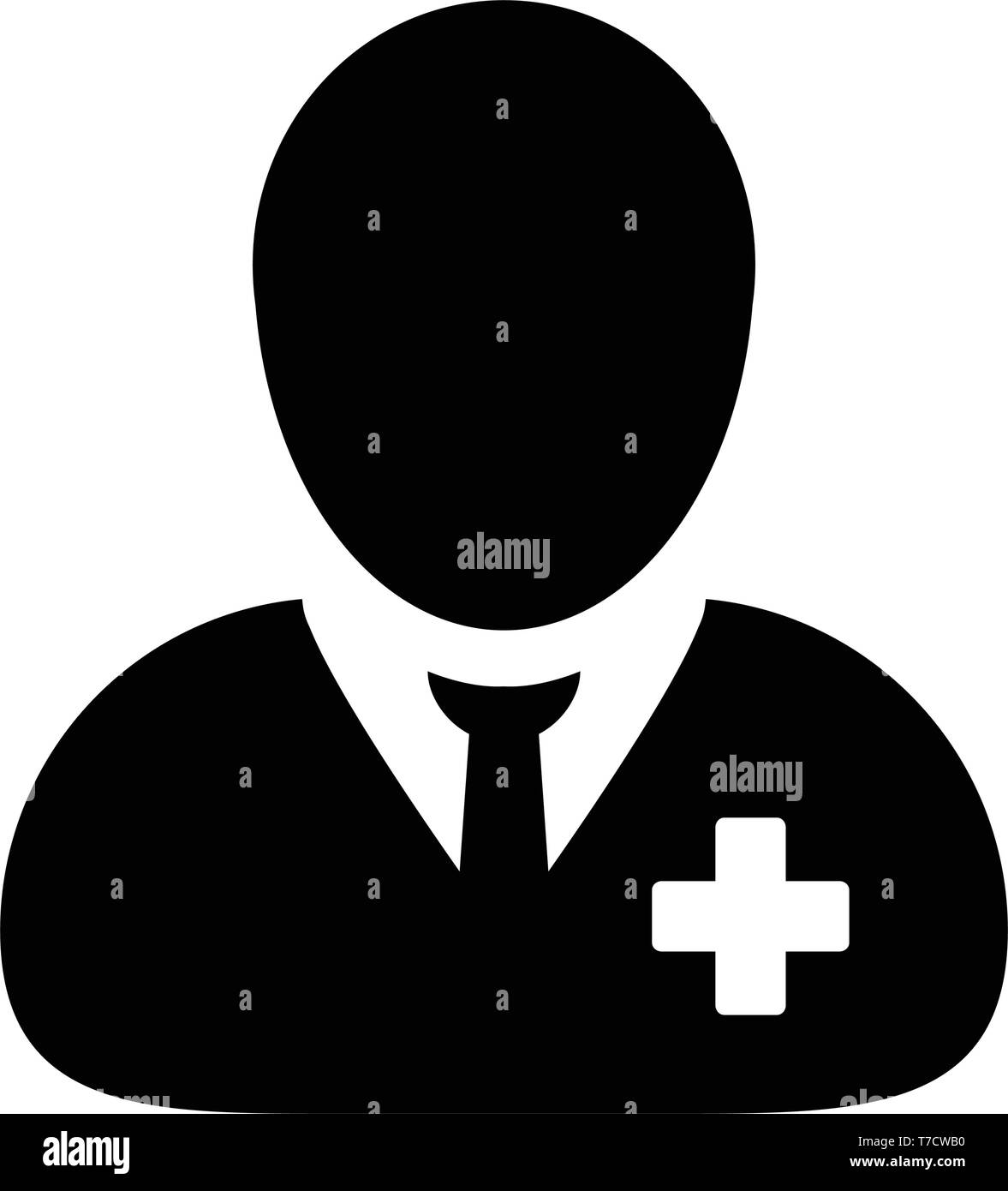Medical icon vector of male person profile avatar symbol for patient ...