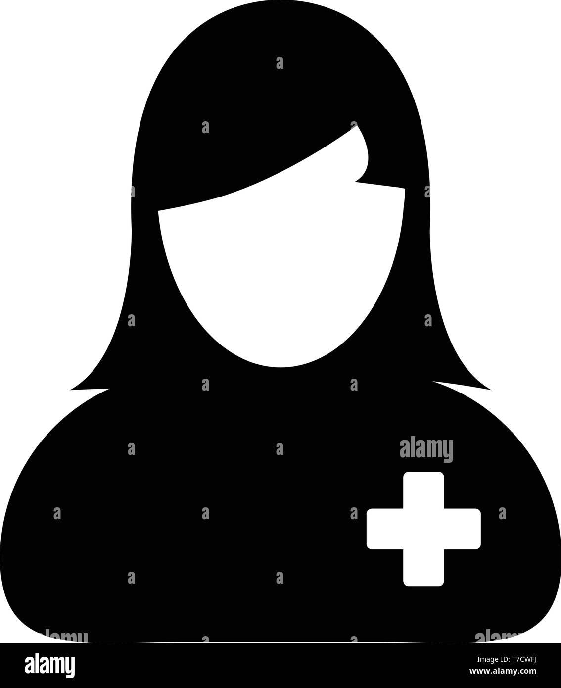 Nurse icon vector of female person profile avatar symbol for patient ...