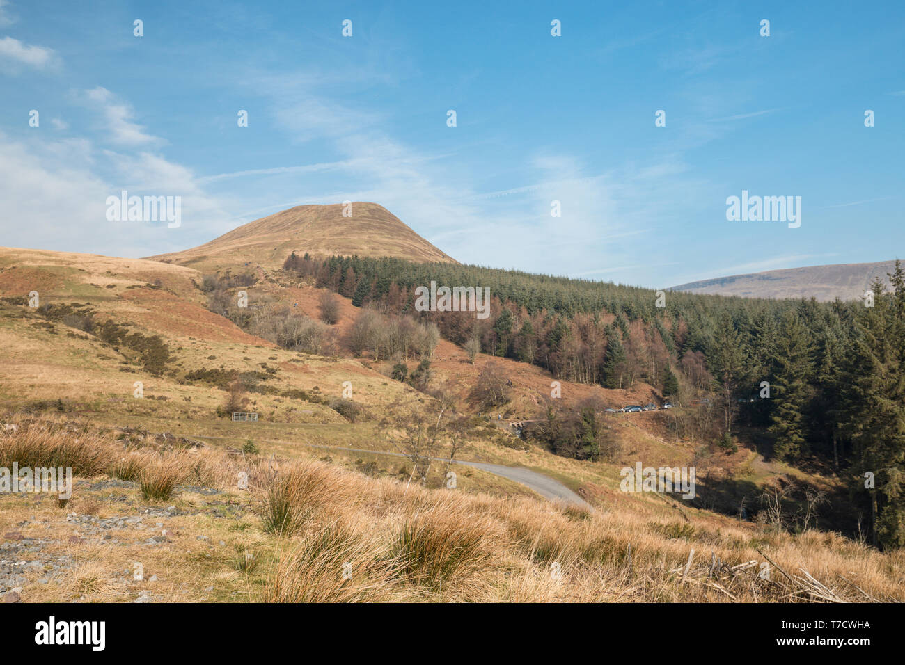 Pen y Fan peak at bright spring morning. Brecon Beacons in Wales,UK ...