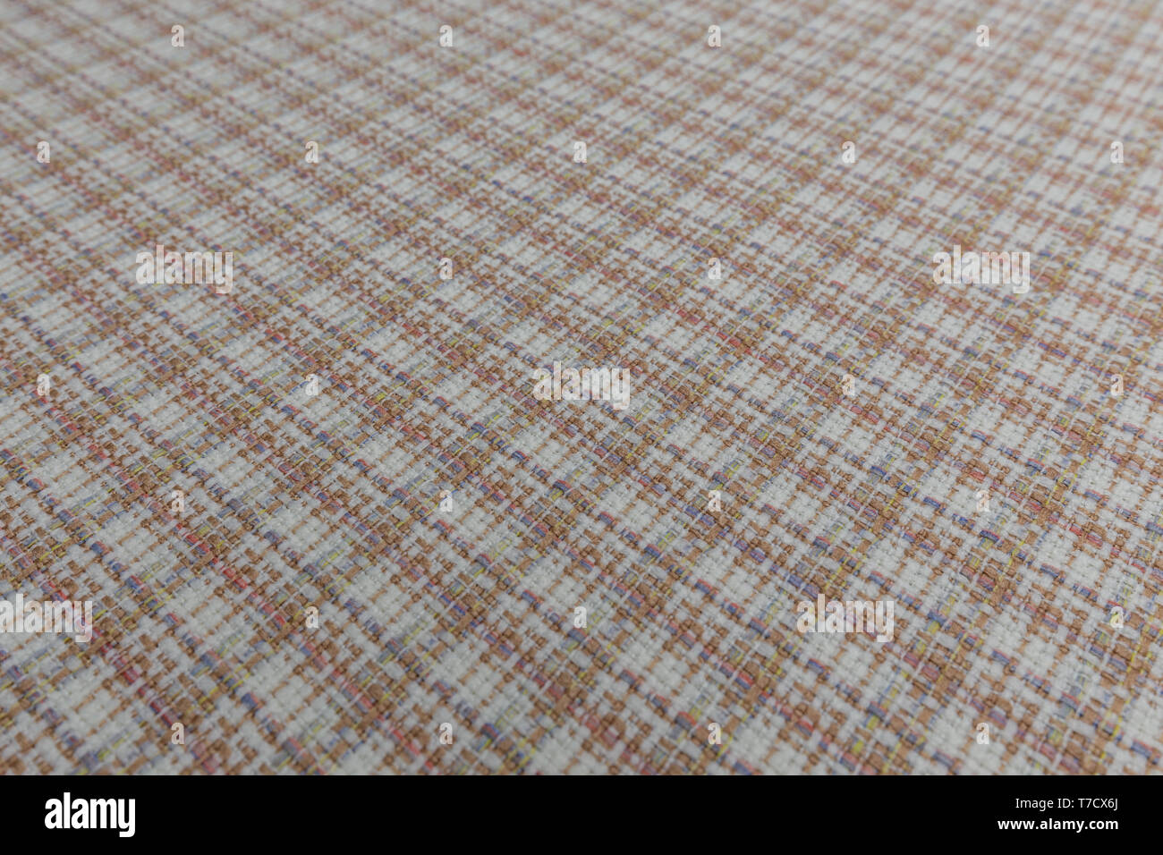 Closeup of checkered fabric with textile texture background Stock Photo ...