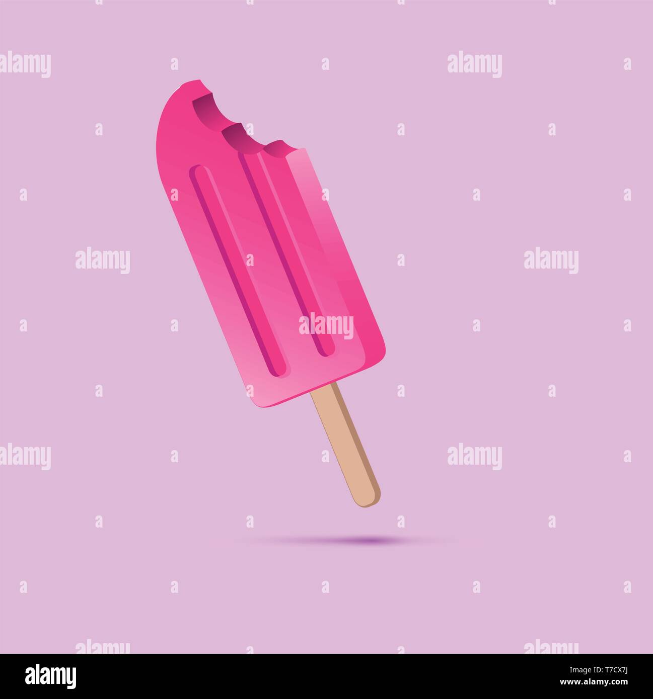 Vector abstract popsicle. Strawberry flavored ice cream. Background for ...