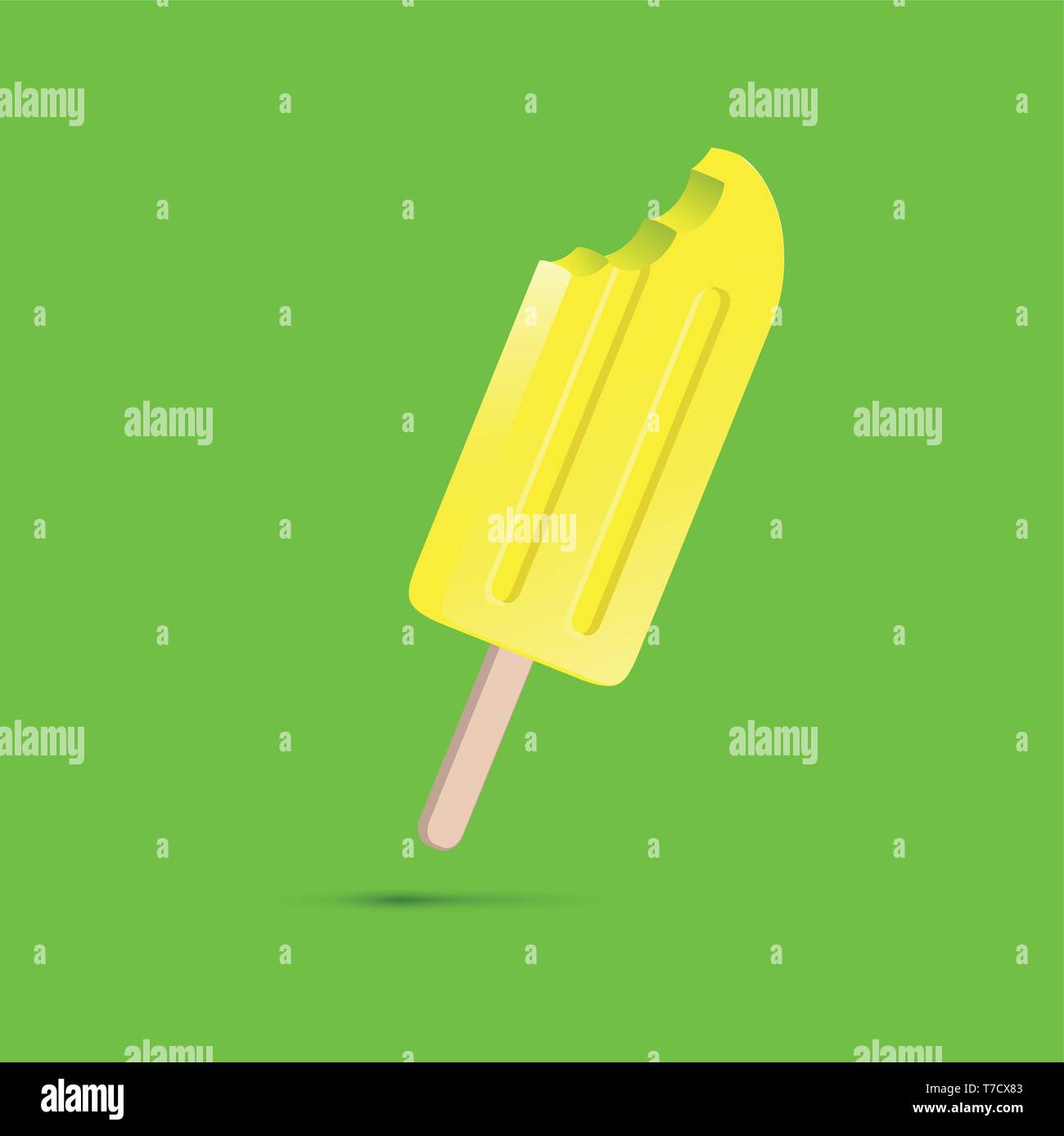 Vector abstract popsicle. Lemon flavored ice cream. Background for ...