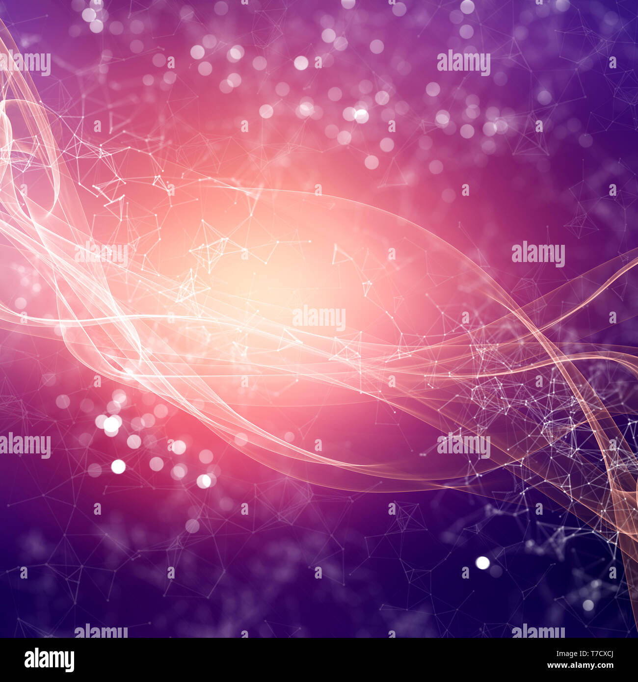 3D render of an abstract flow background with plexus design Stock Photo ...