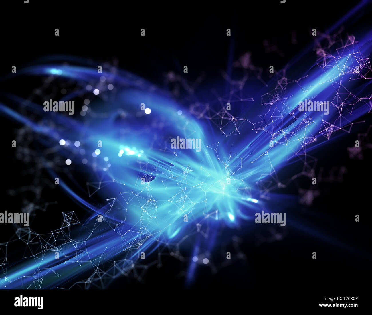 3D render of an abstract fractal background with plexus effect Stock ...
