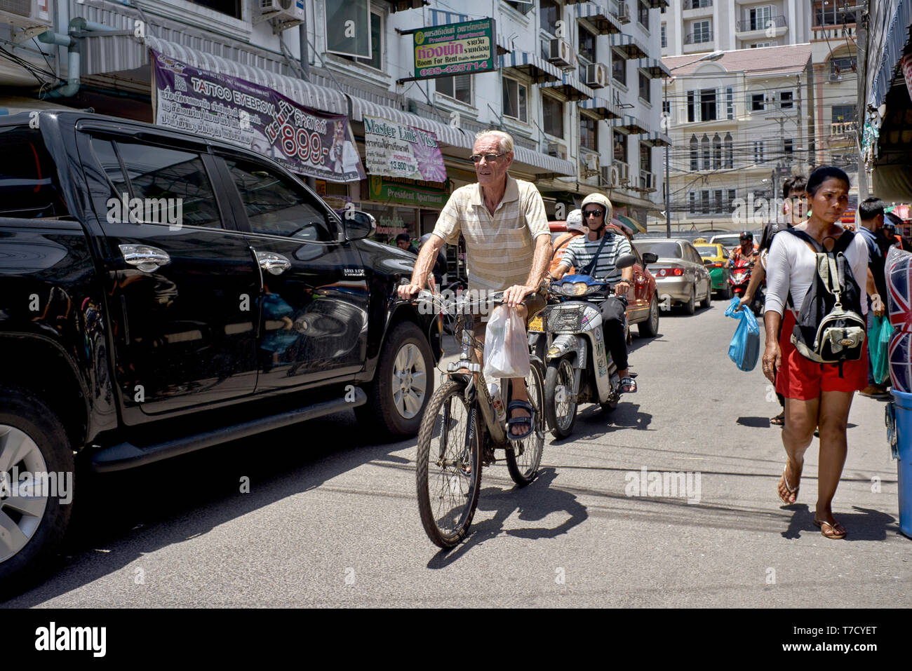 Concept of human travel mode with walkers, cyclist, and vehicle ...